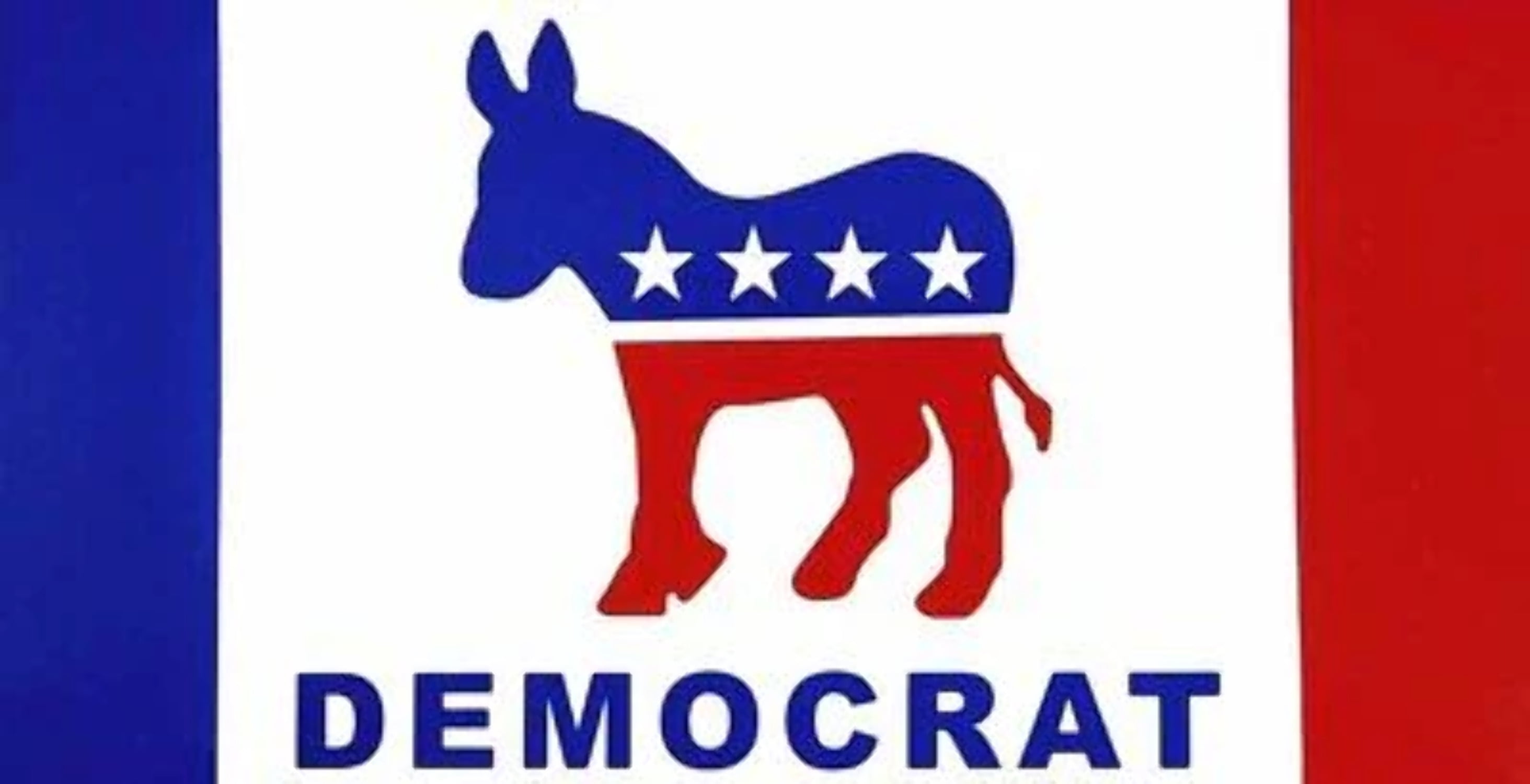 Democrat Party Red White Blue 3.75”x7.5” Vinyl Bumper Sticker Decal ...