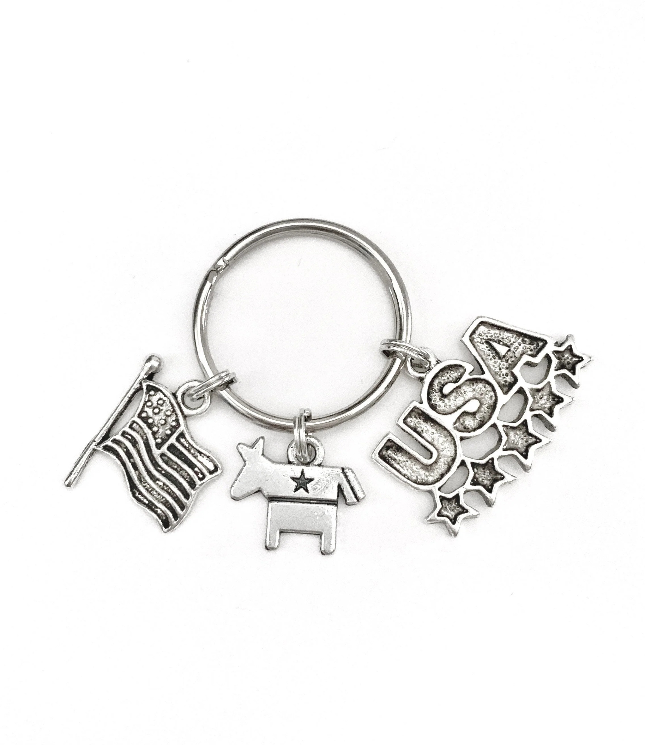 Democrat themed keychain. Includes Democrat Donkey Symbol, American ...