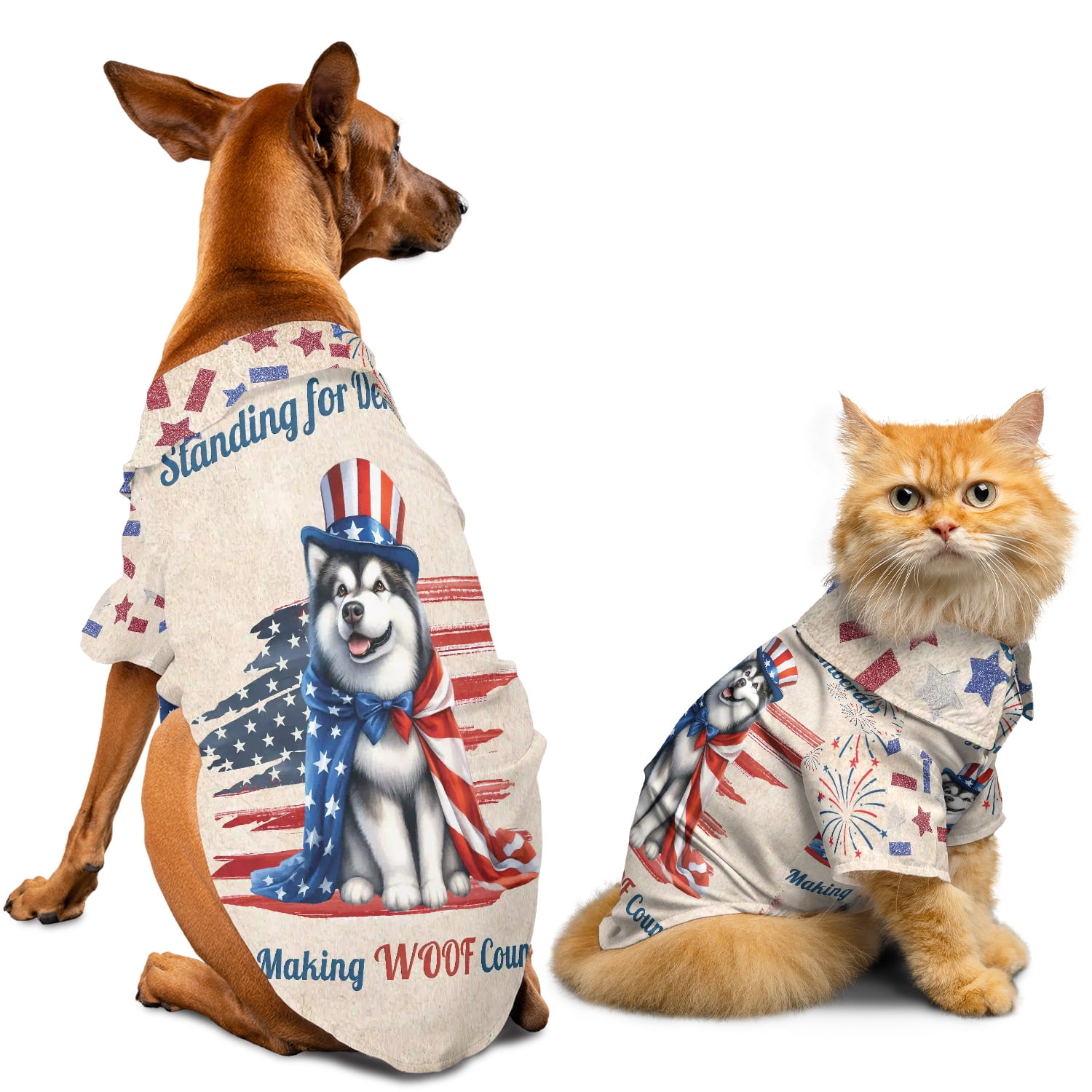 Democratic Alaskan Malamute Making Woof Count Election 2024 Hawaiian Summer Shirt for Small ...