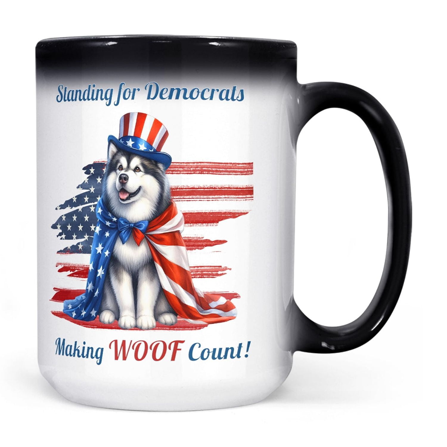 Democratic Alaskan Malamute Making Woof Count Election 2024 Heat Color ...