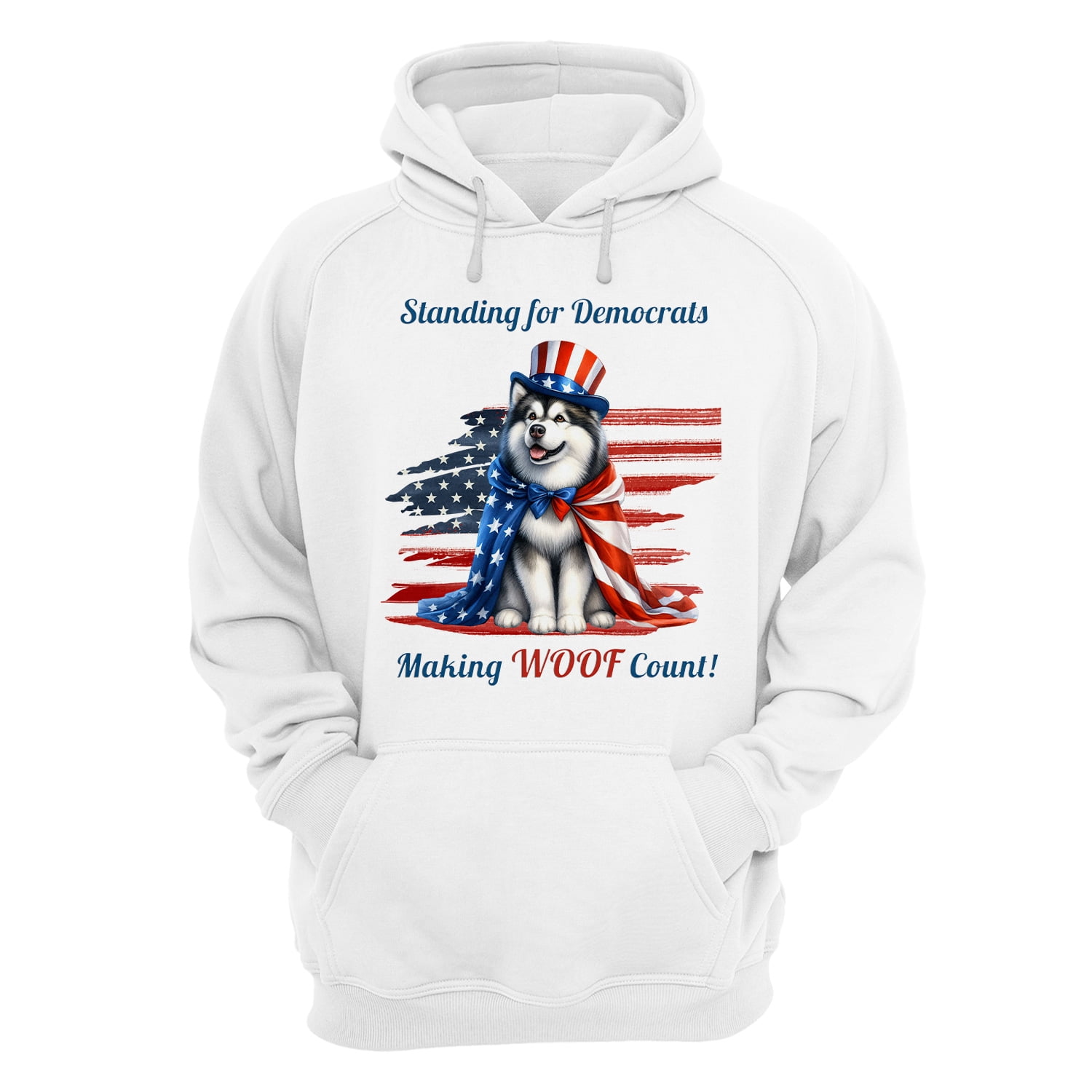 Democratic Alaskan Malamute Making Woof Count Election 2024 Hoodie ...