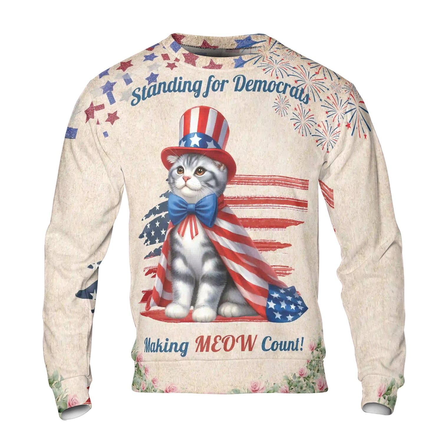 Democratic American Shorthair Cat Making Meow Count Election 2024 All ...