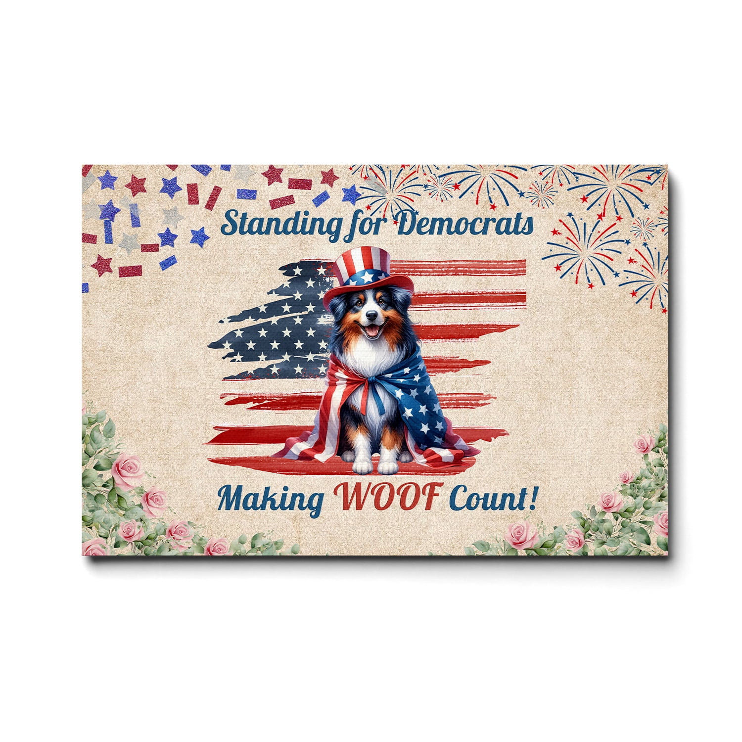 Democratic Australian Shepherd Making Woof Count Election 2024 ...