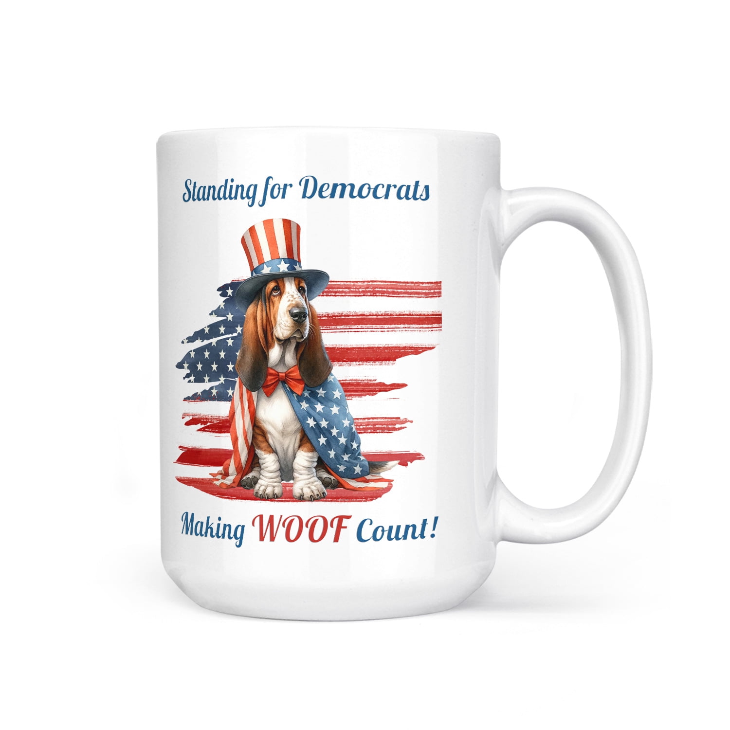 Democratic Basset Hound Making Woof Count Election 2024 Mug Bassets Dog ...