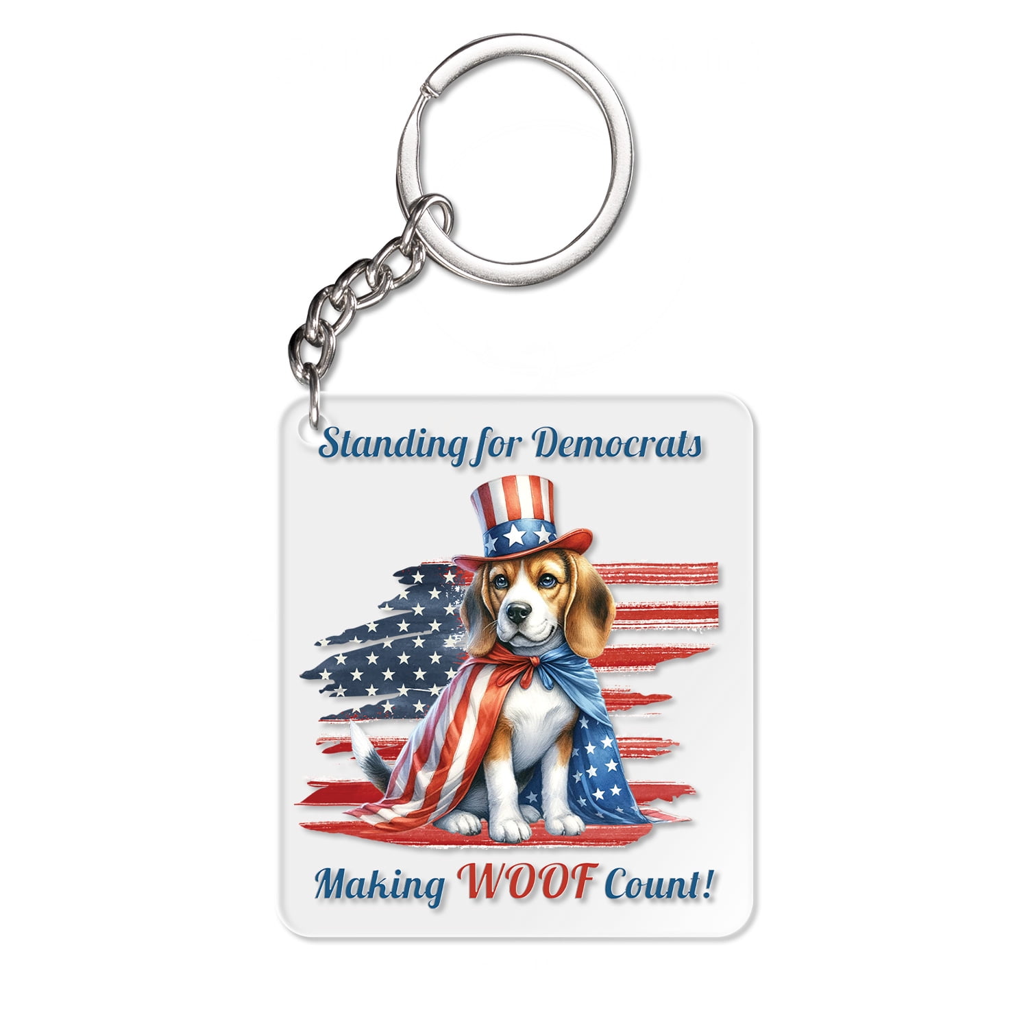 Democratic Beagle Making Woof Count Election 2024 Acrylic Keychain ...