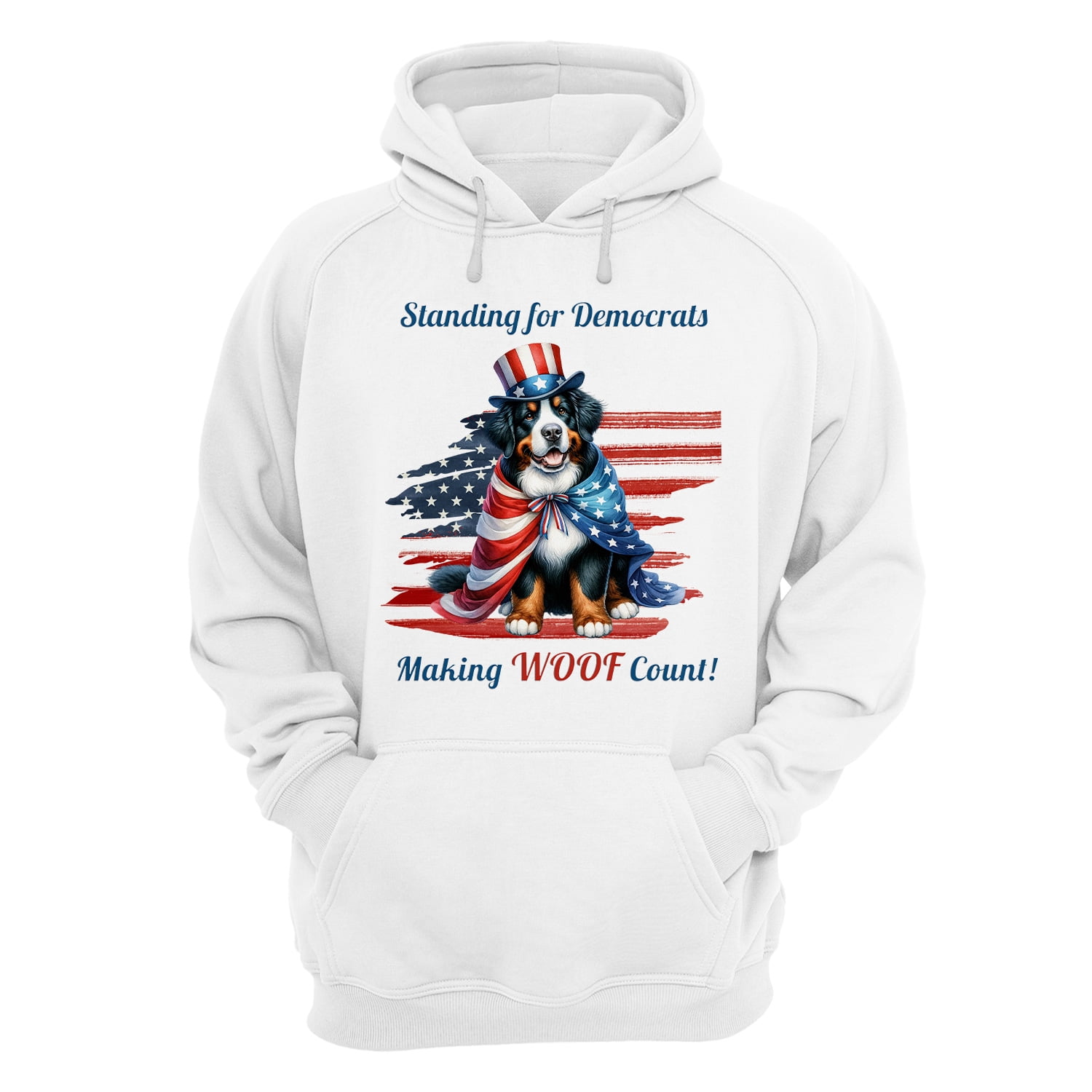 Democratic Bernese Mountain Dog Making Woof Count Election 2024 Hoodie ...