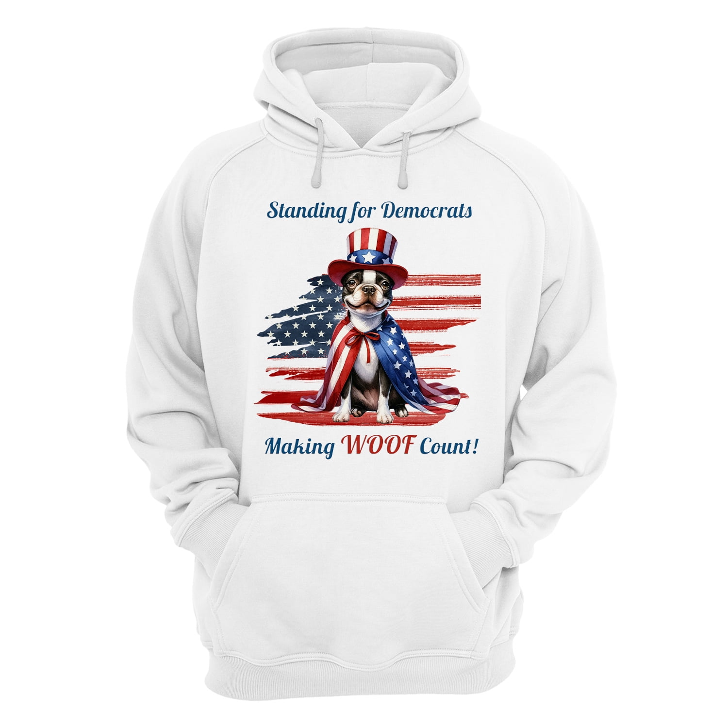 Democratic Boston Terrier Making Woof Count Election 2024 Hoodie Unisex ...