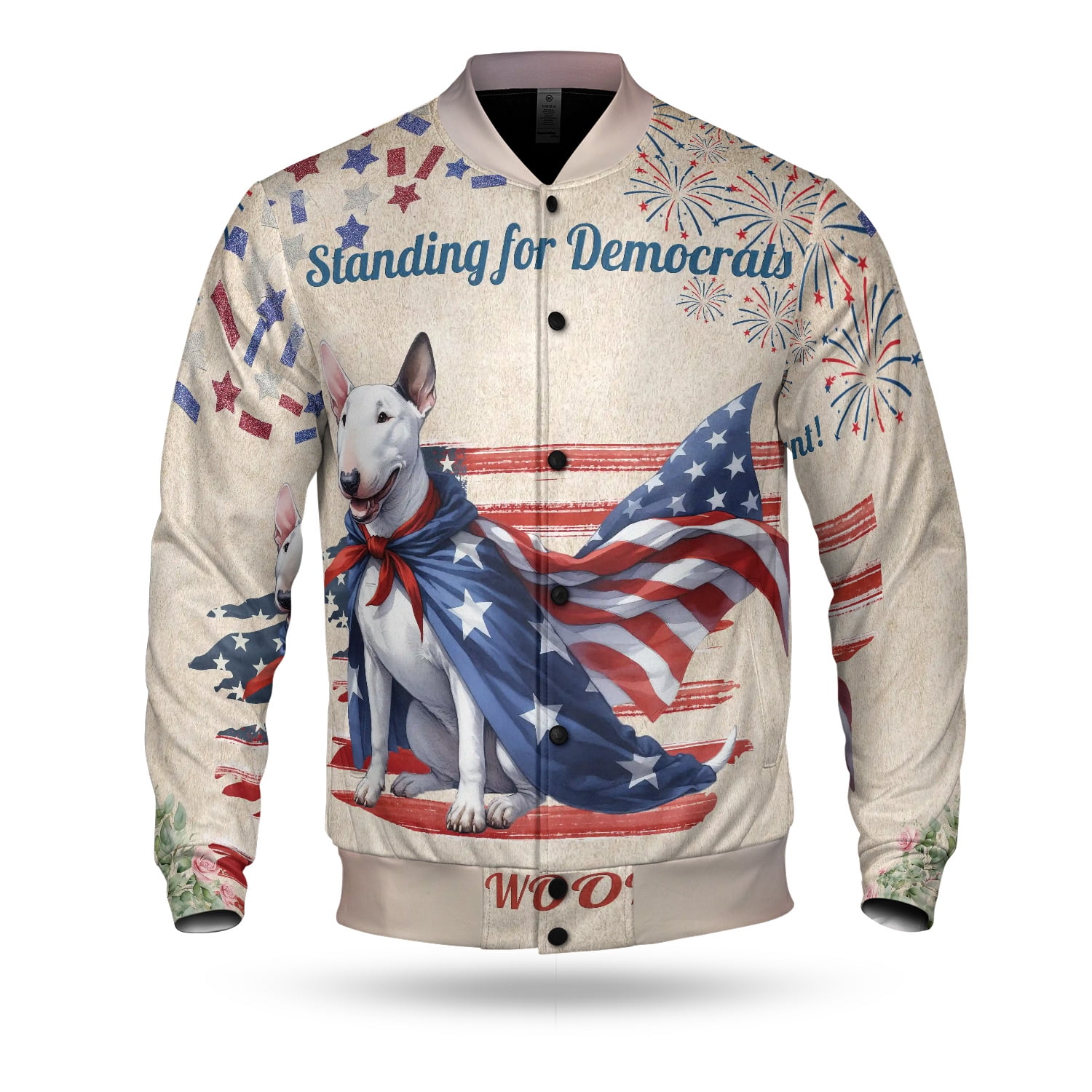 Democratic Bull Terrier Making Woof Count Election 2024 All Over Print ...