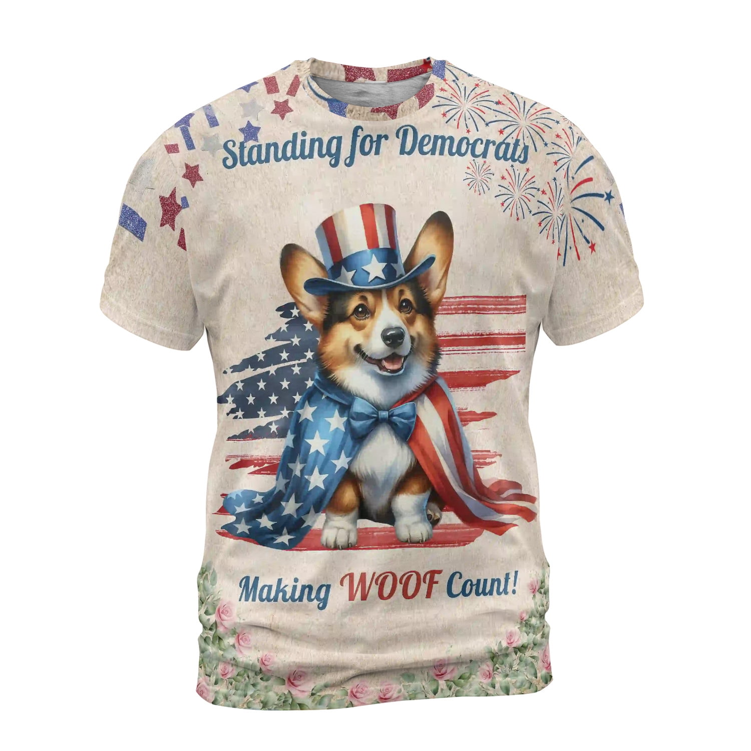 Democratic Corgi Making Woof Count Election 2024 All Over Print 3D ...