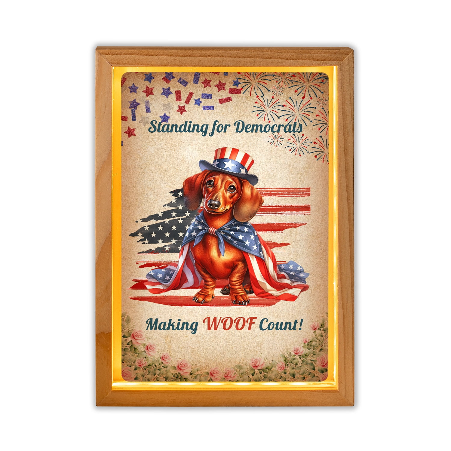Democratic Dachshund Making Woof Count Election 2024 Acrylic Plaque ...