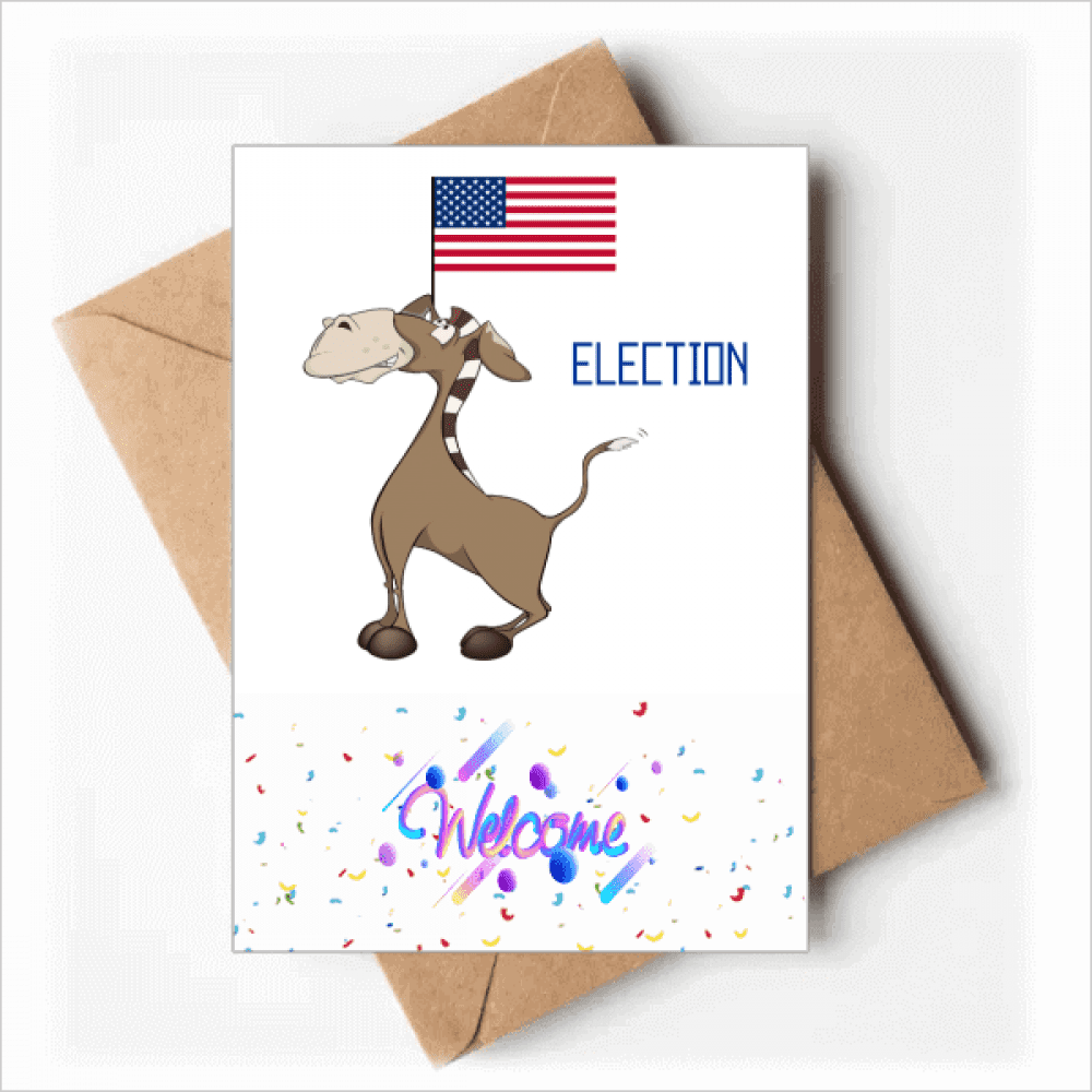 Democratic Donkey Raise Flag Election Welcome Back Greeting Cards ...