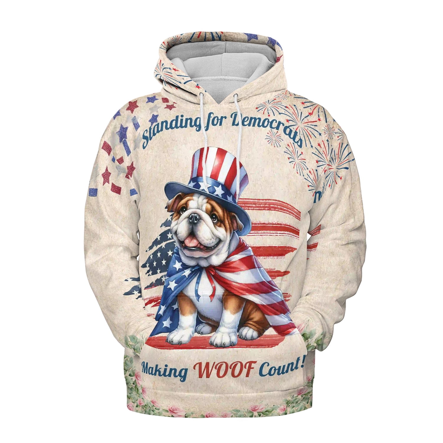 Democratic English Bulldog Making Woof Count Election 2024 All Over ...