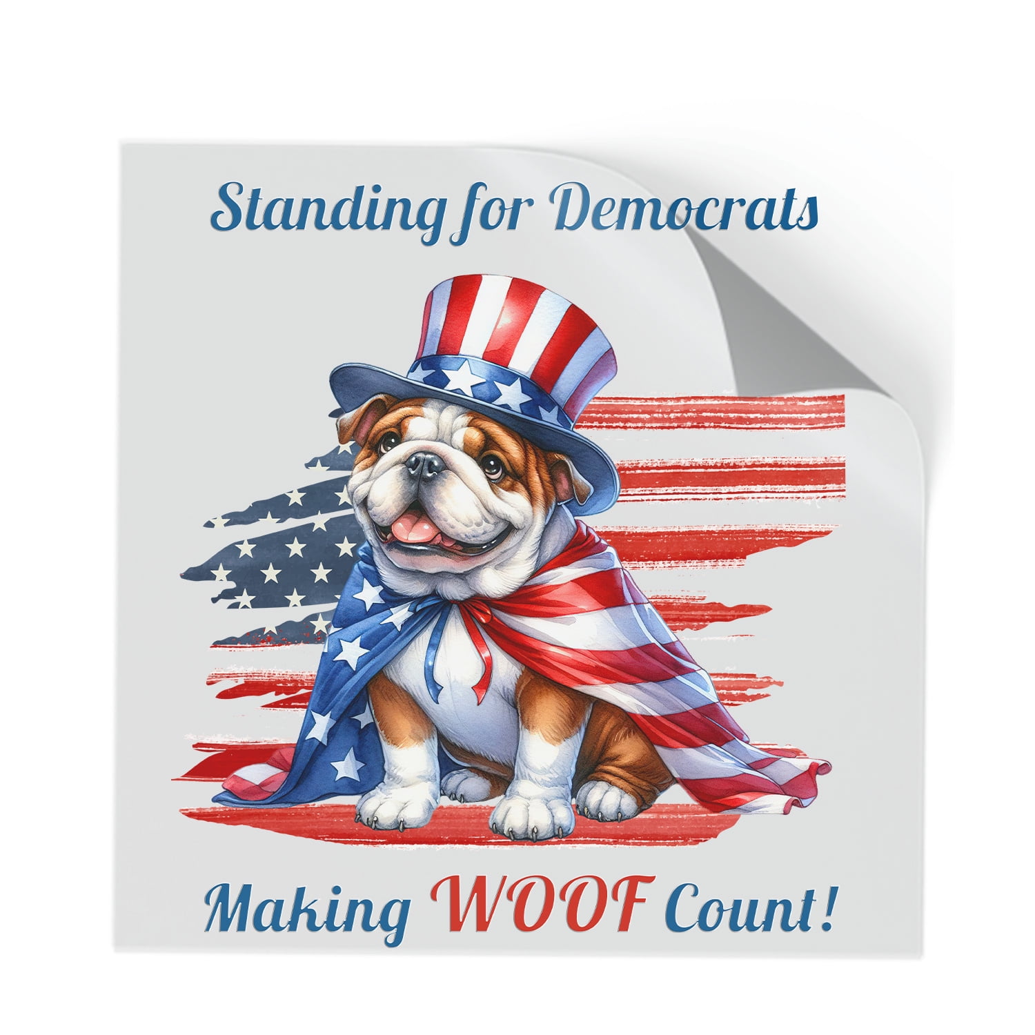 Democratic English Bulldog Making Woof Count Election 2024 Cutout ...