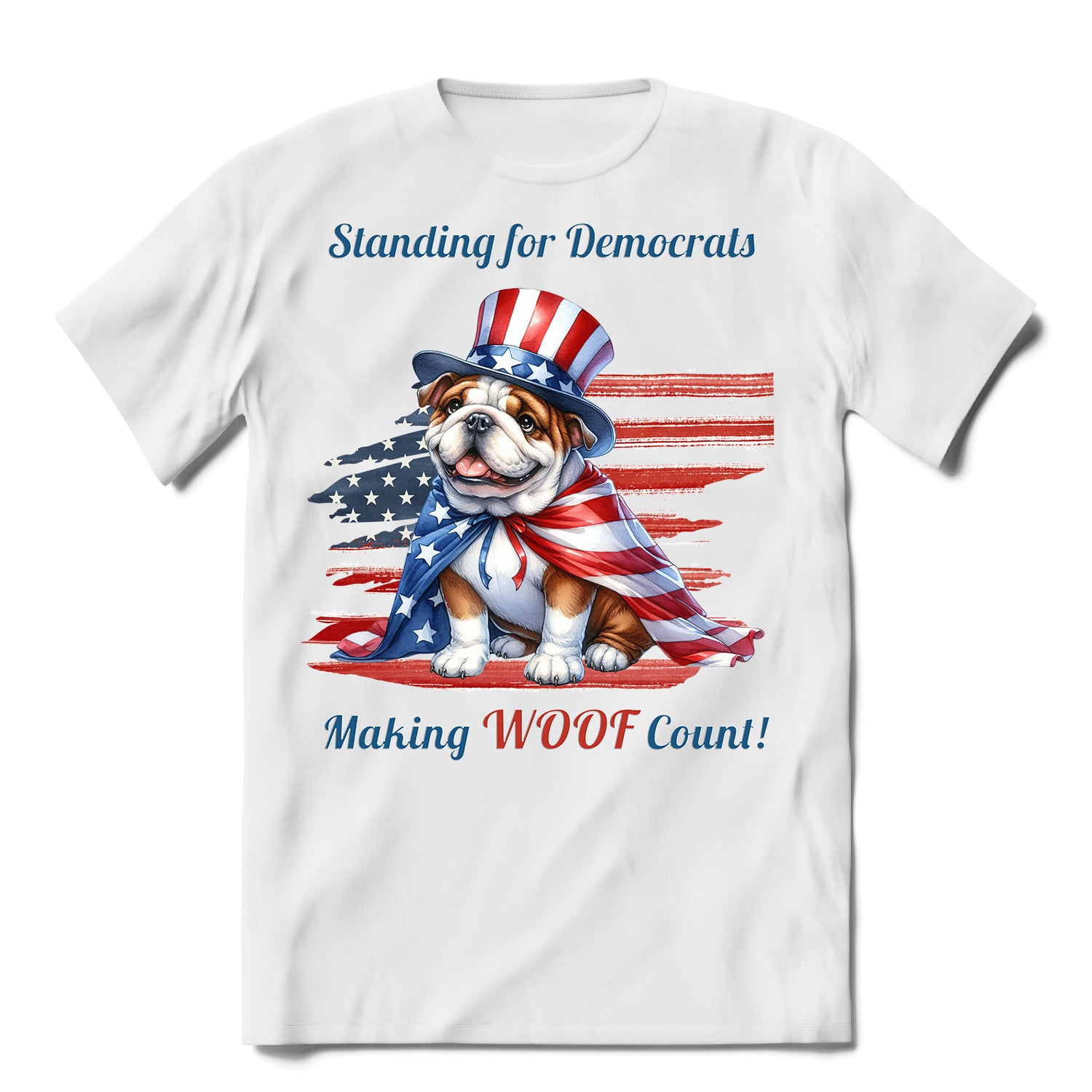 Democratic English Bulldog Making Woof Count Election 2024 Shirt T ...