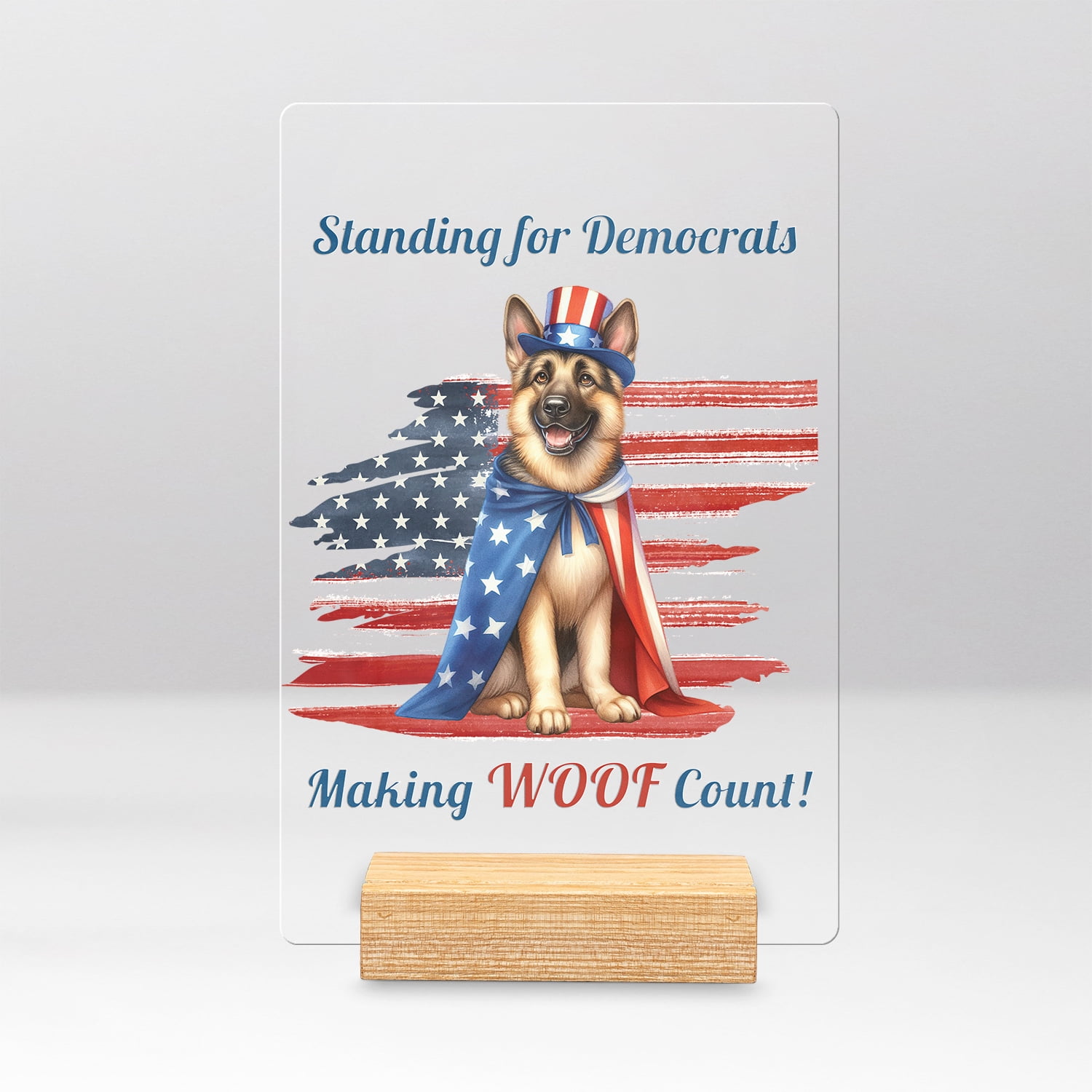 Democratic German Shepherd Making Woof Count Election 2024 Acrylic ...