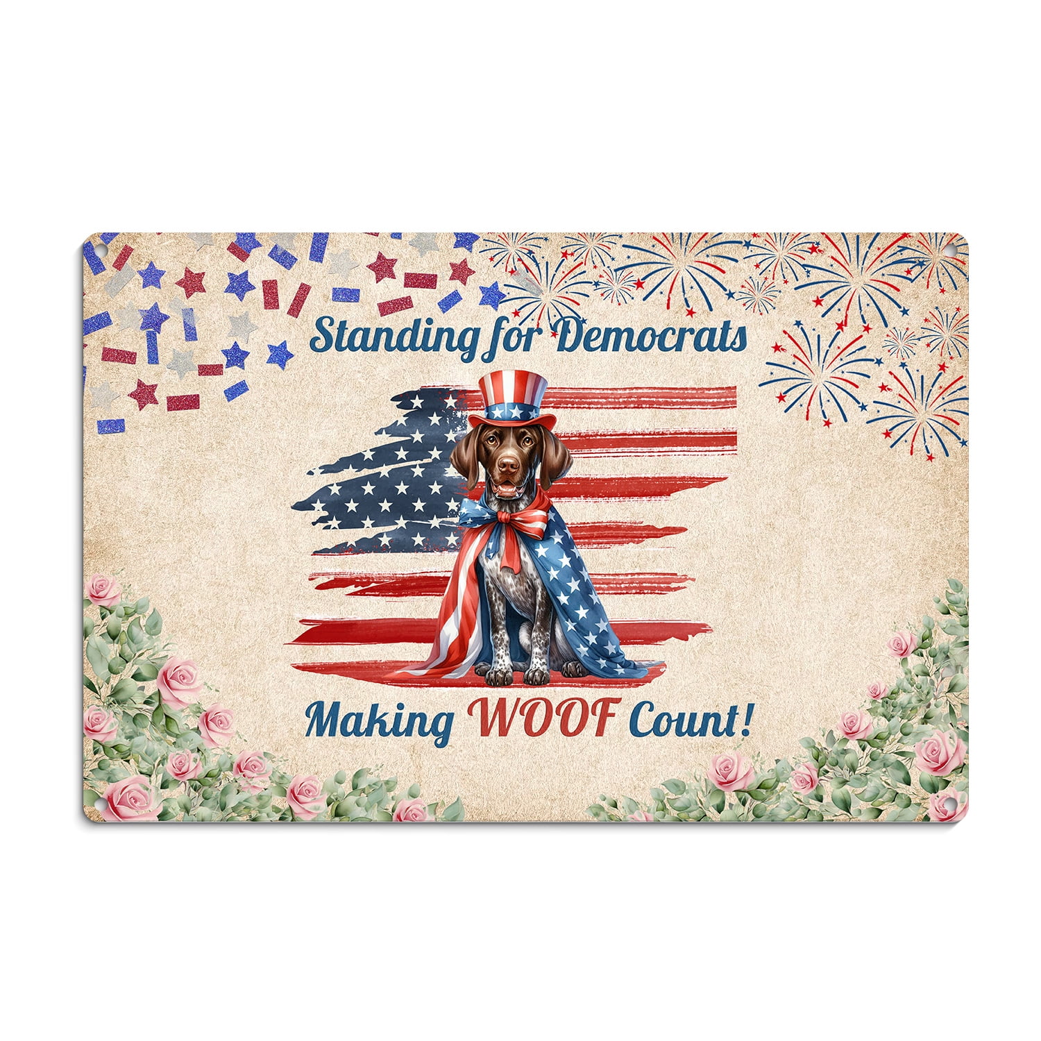 Democratic German Shorthaired Pointer Making Woof Count Election 2024 ...