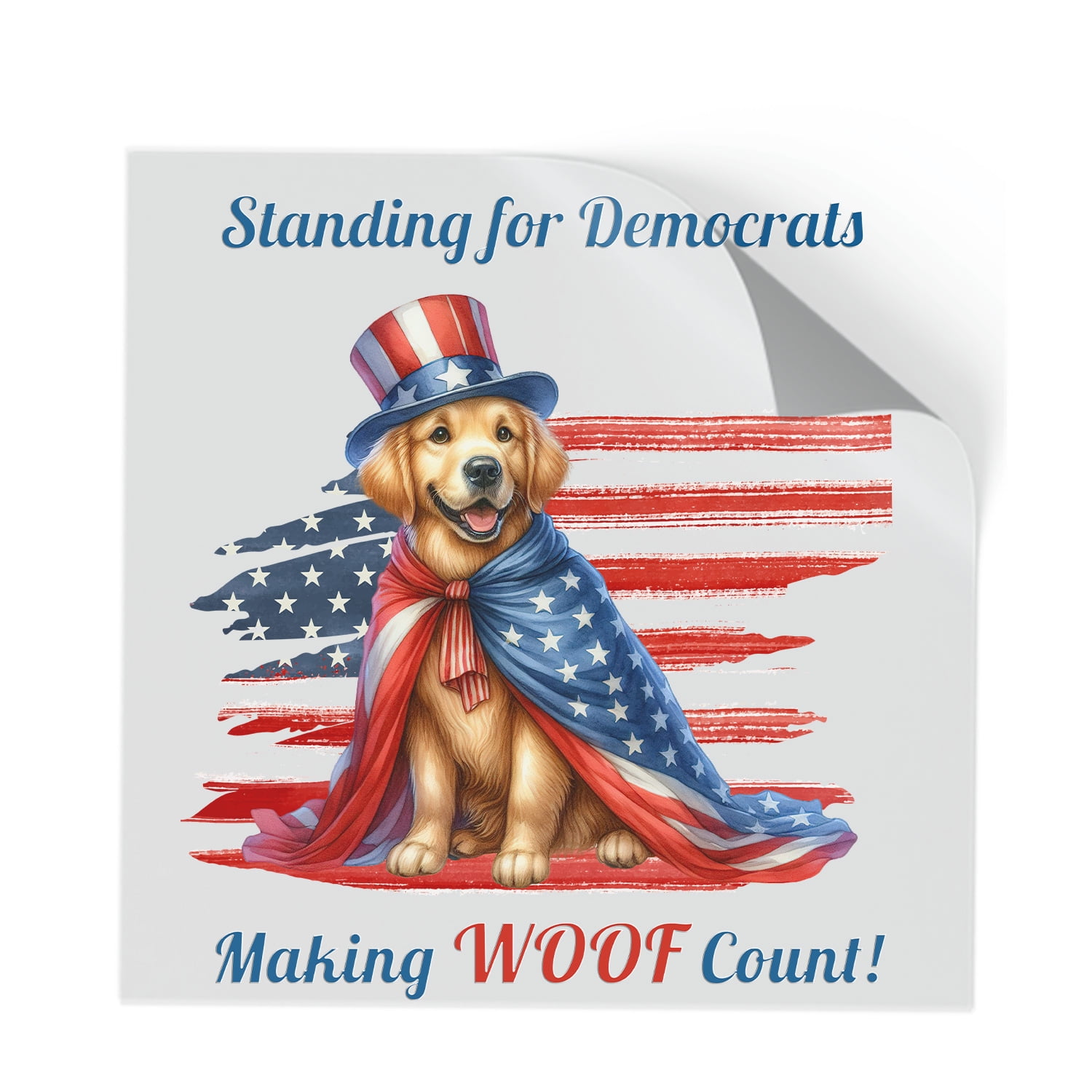 Democratic Golden Retriever Making Woof Count Election 2024 Cutout ...