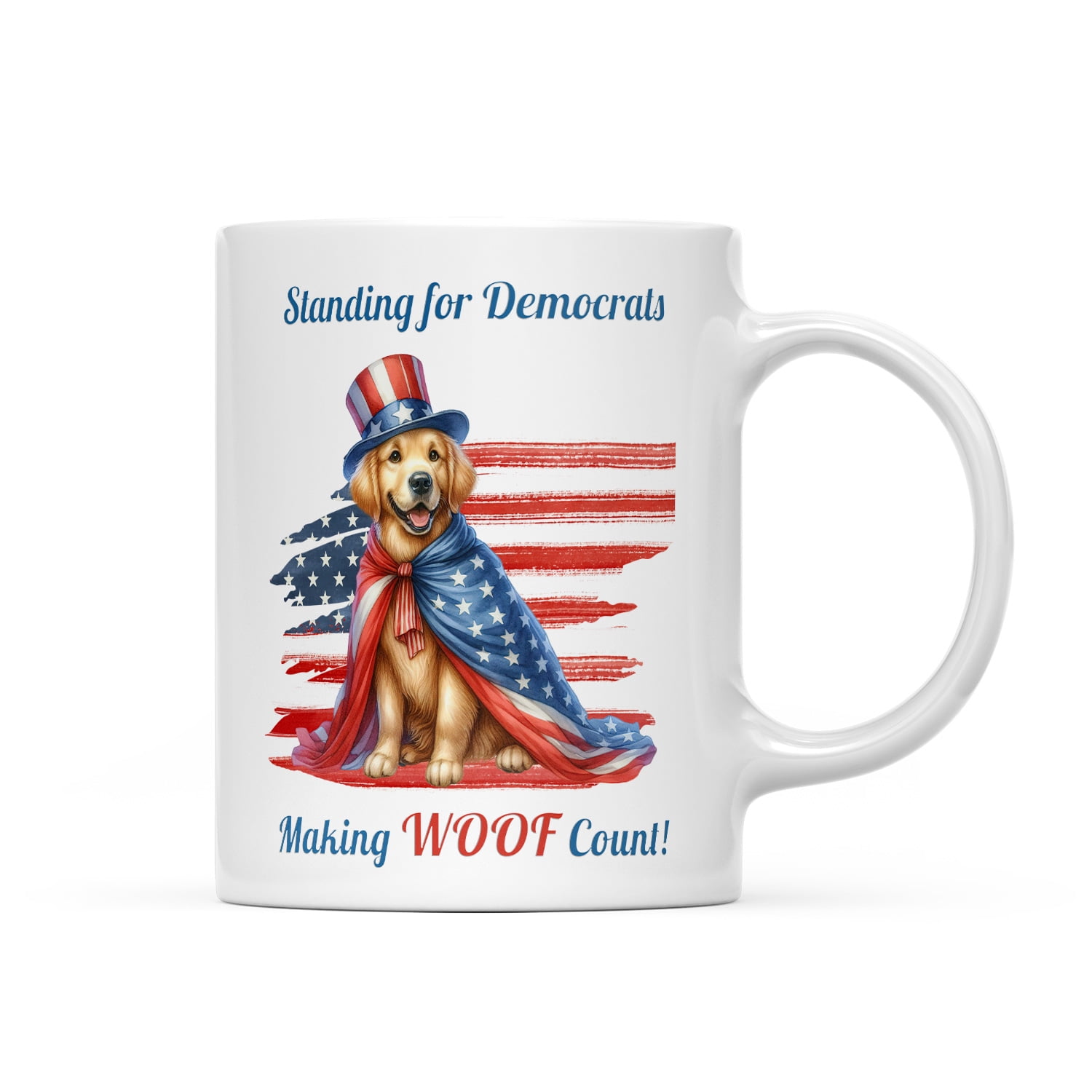Democratic Golden Retriever Making Woof Count Election 2024 Mug Goldens ...