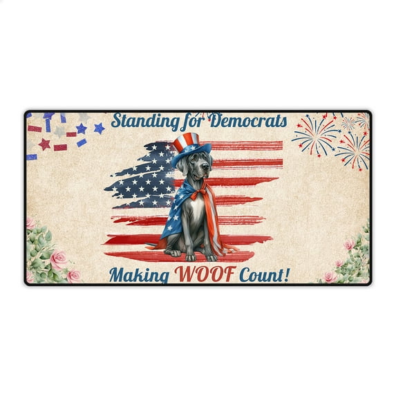 Democratic Great Dane Making Woof Count Election 2024 Desk Mat Full ...