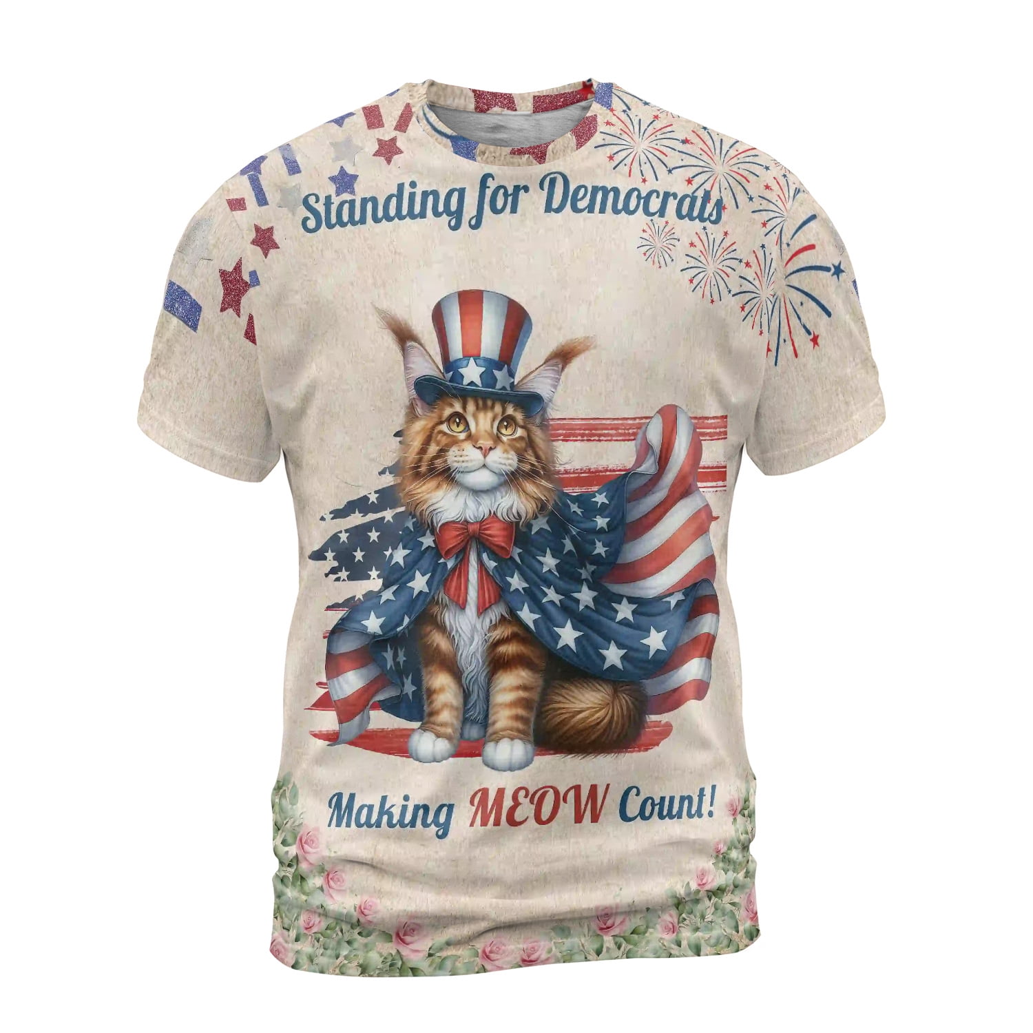 Democratic Maine Coon Cat Making Meow Count Election 2024 All Over ...