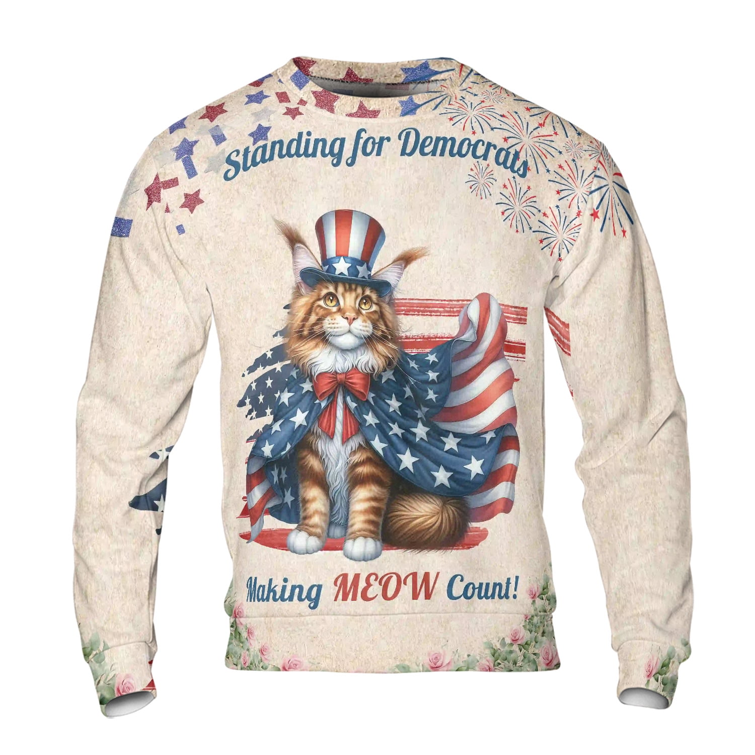 Democratic Maine Coon Cat Making Meow Count Election 2024 All Over ...