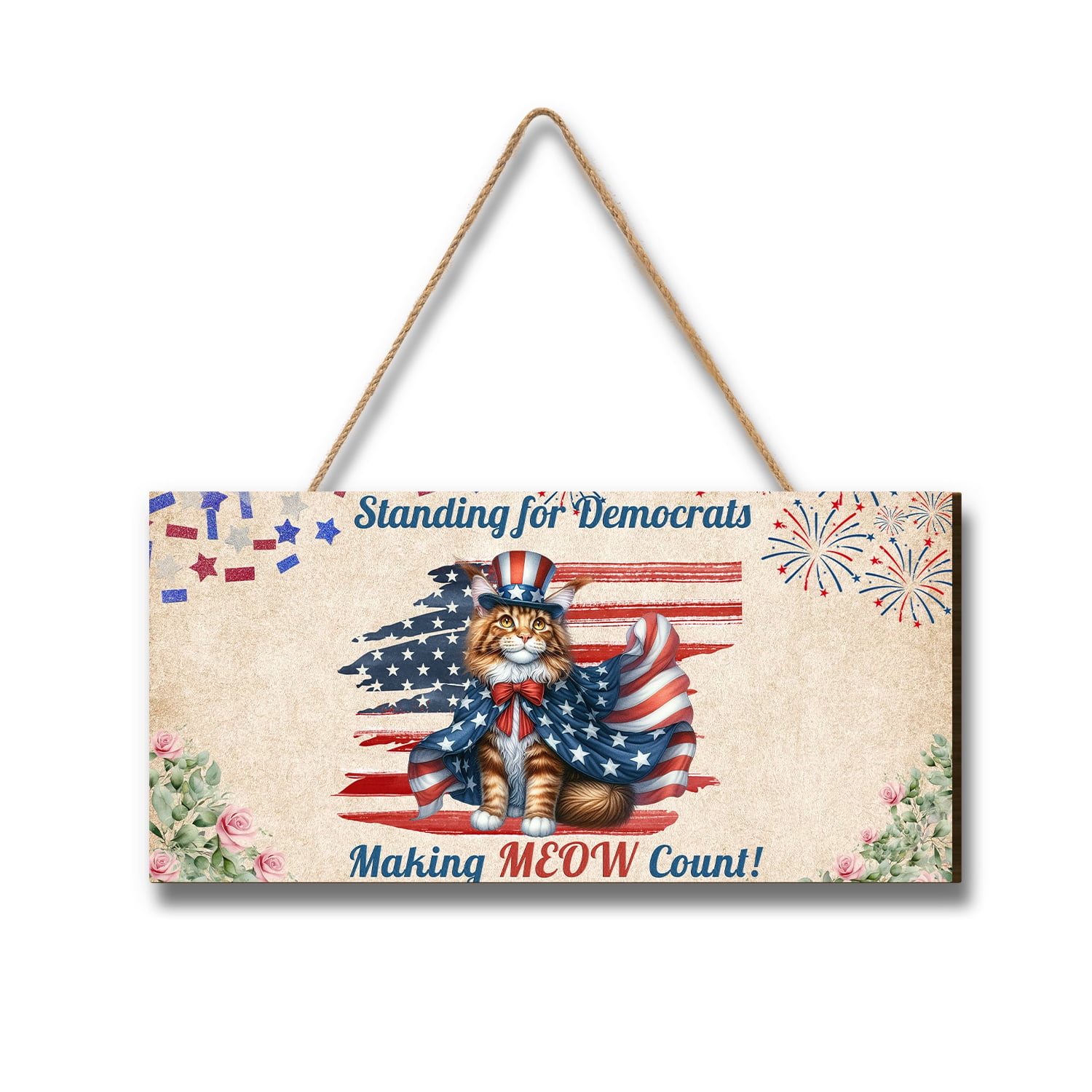 Democratic Maine Coon Cat Making Meow Count Election 2024 Landscape ...