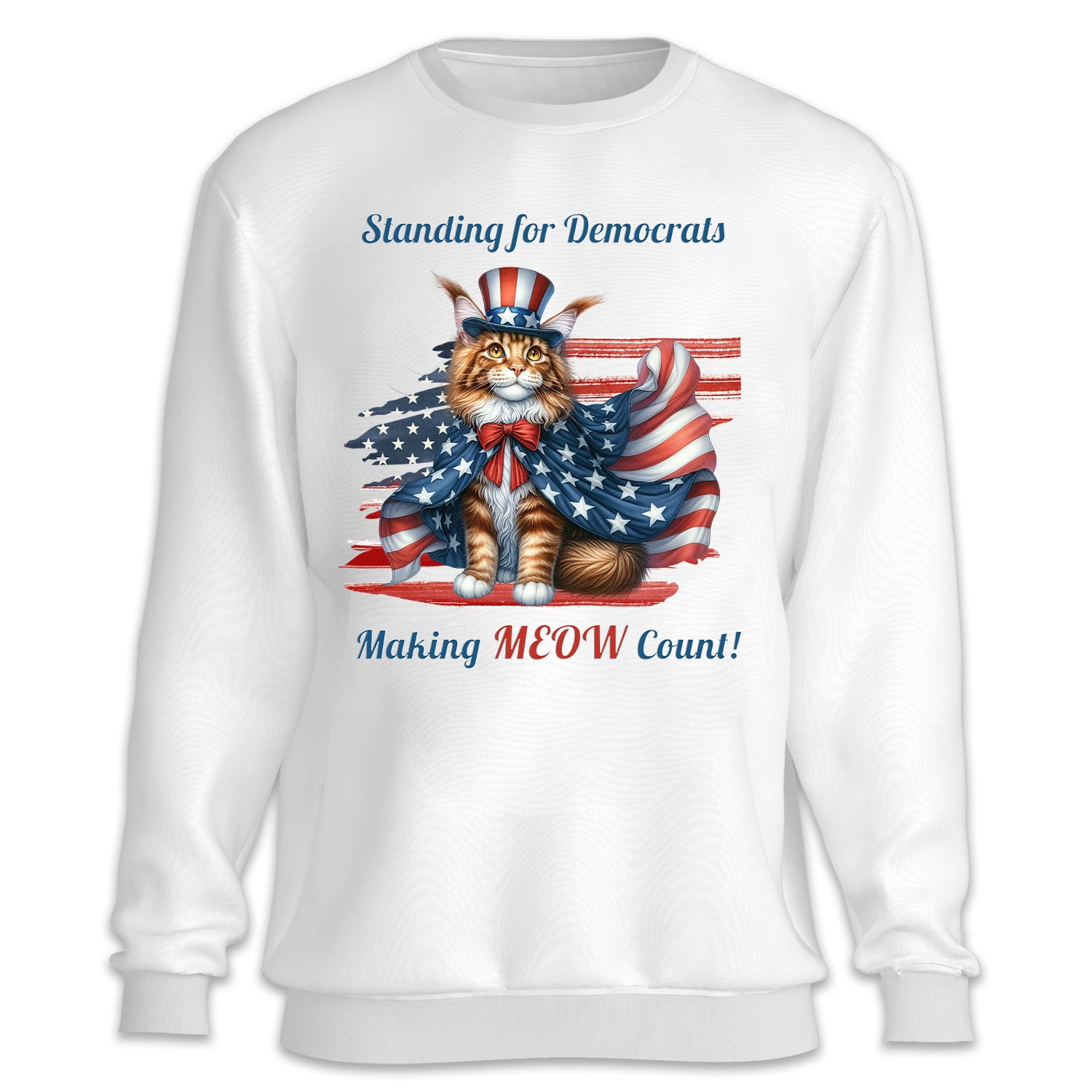 Democratic Maine Coon Cat Making Meow Count Election 2024 Sweatshirt ...