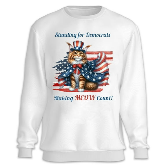 Democratic Maine Coon Cat Making Meow Count Election 2024 Sweatshirt ...