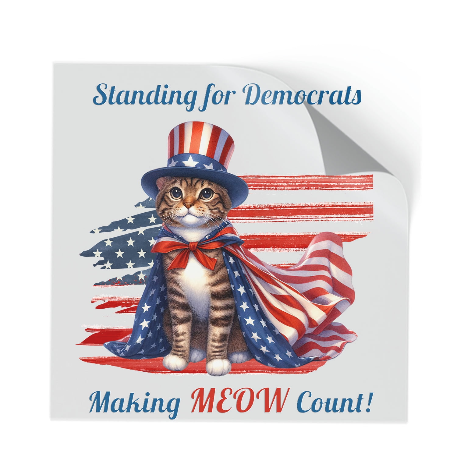 Democratic Manx Making Meow Count Election 2024 Cutout Transfer Sticker ...
