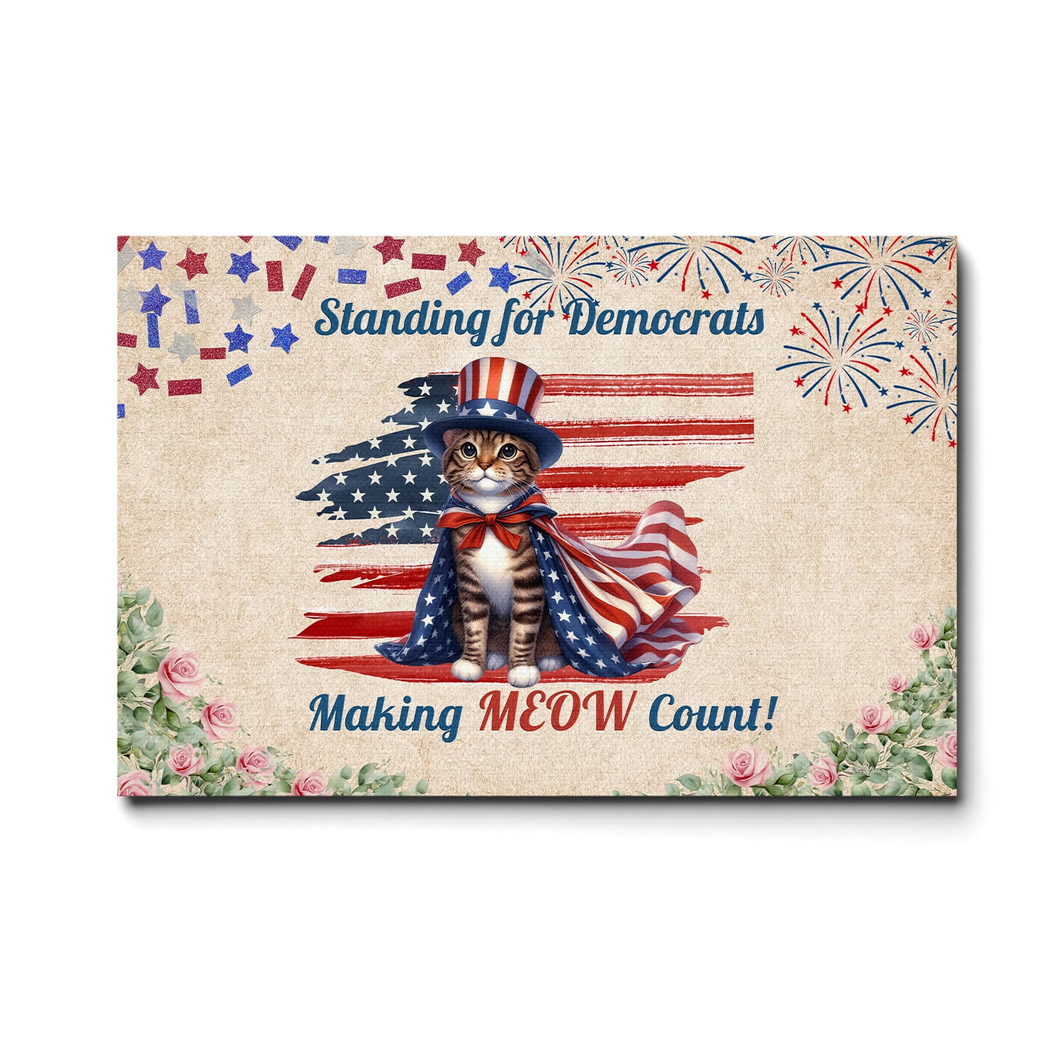 Democratic Manx Making Meow Count Election 2024 Horizontal Matte Canvas ...