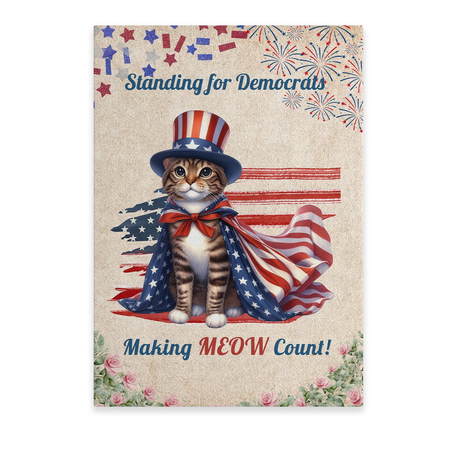 Democratic Manx Making Meow Count Election 2024 Vertical Matte Canvas ...