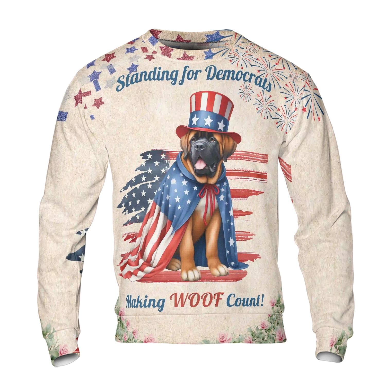 Democratic Mastiff Making Woof Count Election 2024 All Over Print 3D ...
