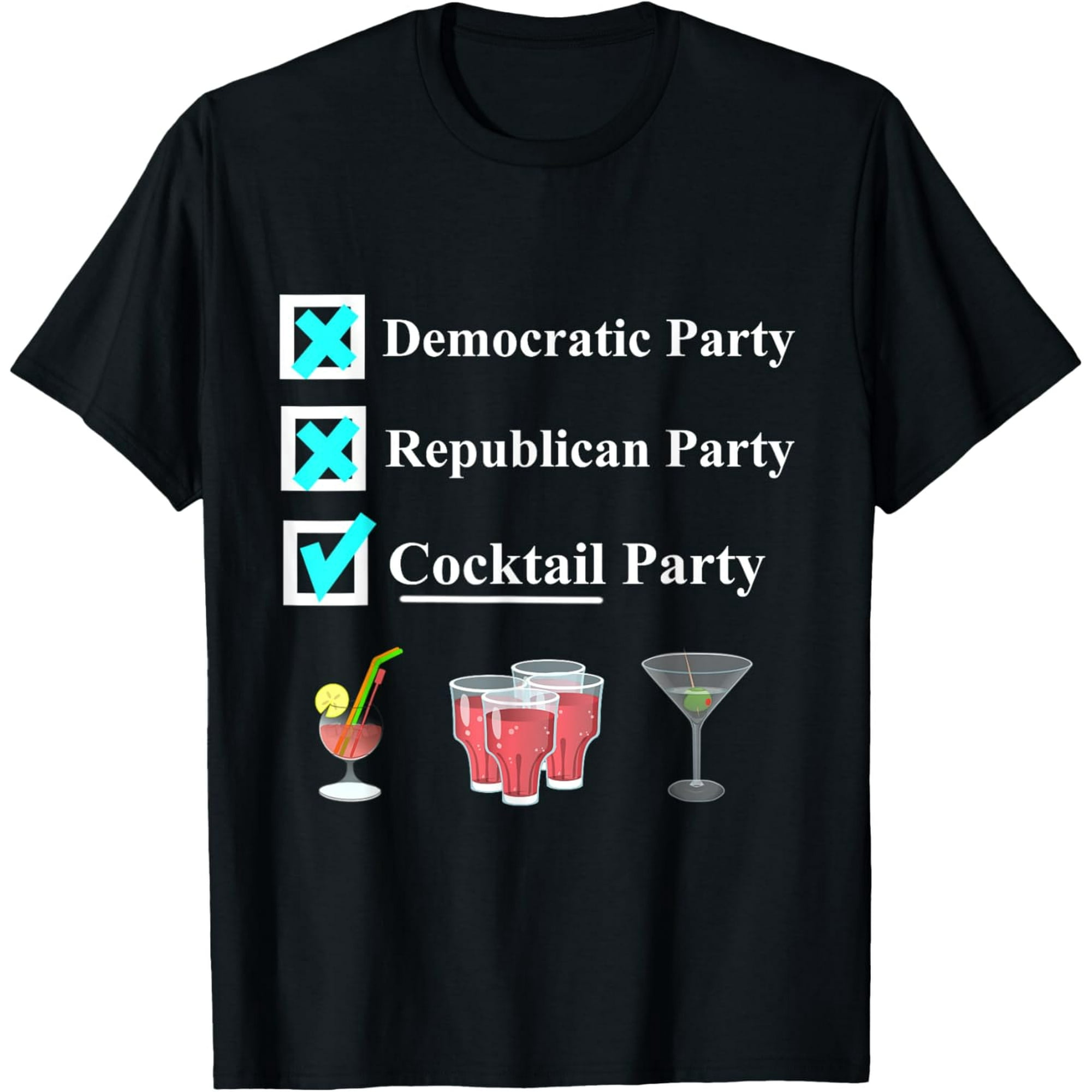 Democratic Party Republican Party Cocktail Party T Shirt - Walmart.com
