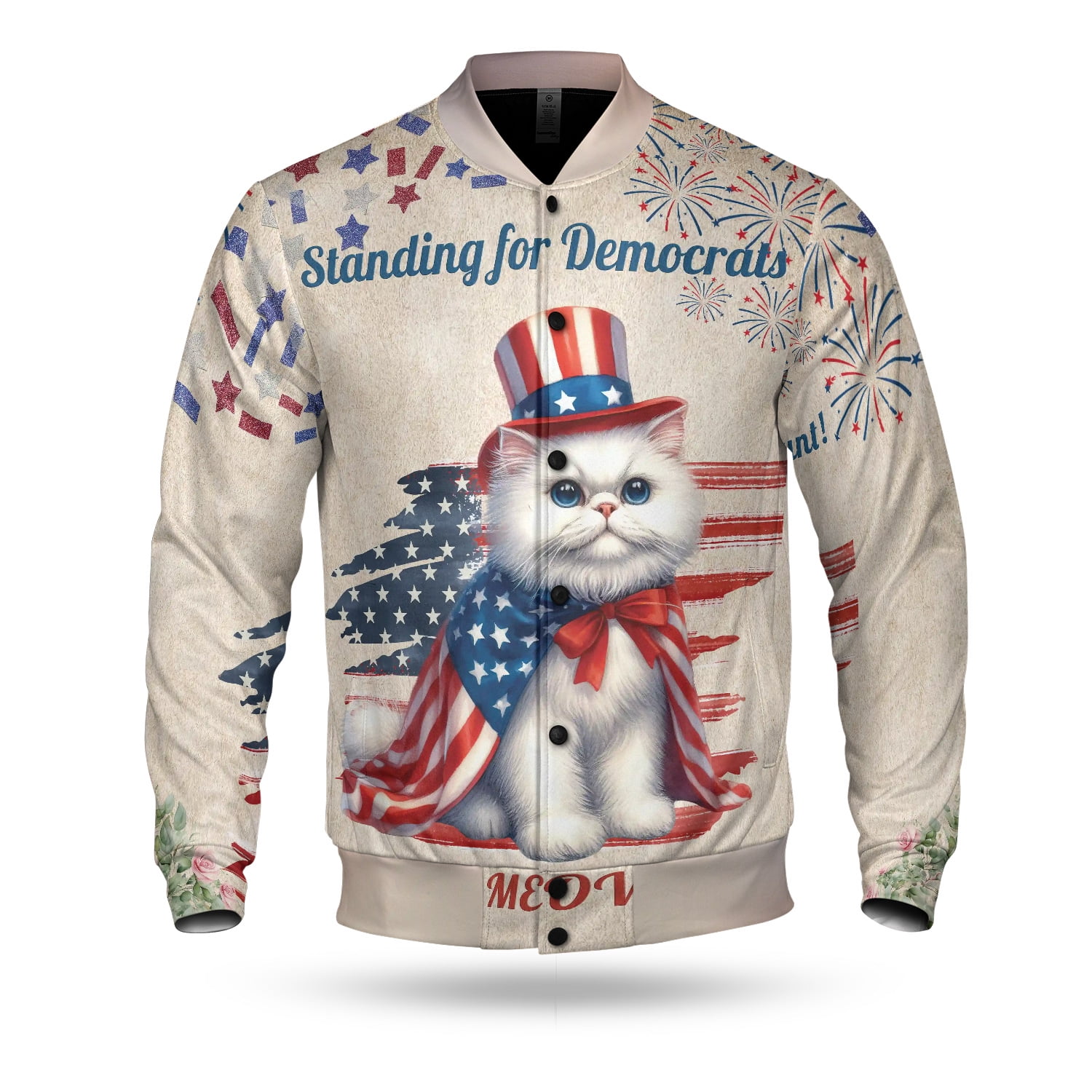 Democratic Persian Cat Making Meow Count Election 2024 All Over Print ...