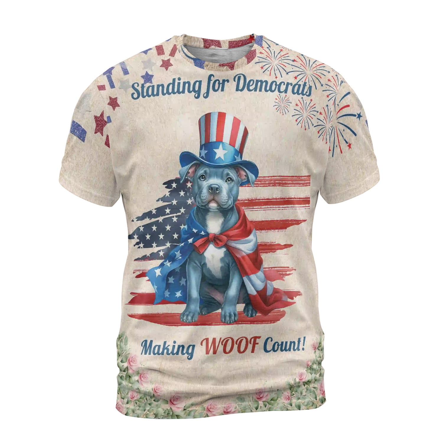 Democratic Pitbull Making Woof Count Election 2024 All Over Print 3D ...