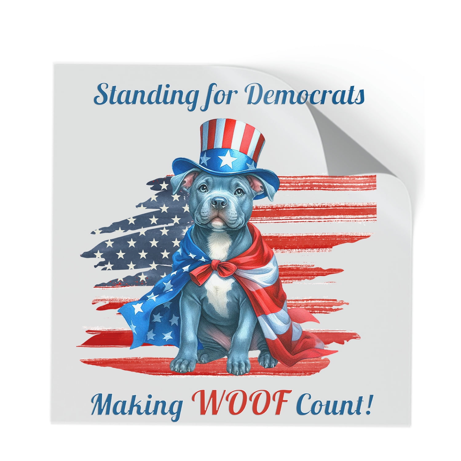Democratic Pitbull Making Woof Count Election 2024 Cutout Transfer ...