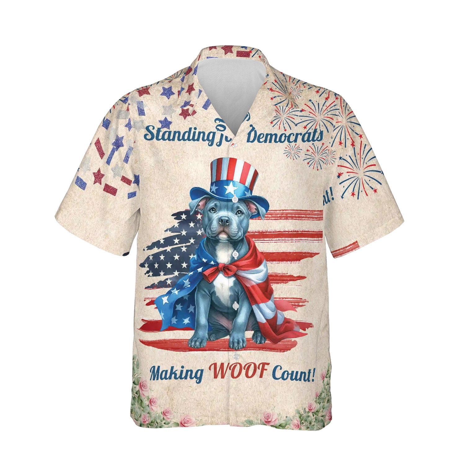 Democratic Pitbull Making Woof Count Election 2024 Hawaiian Shirt ...