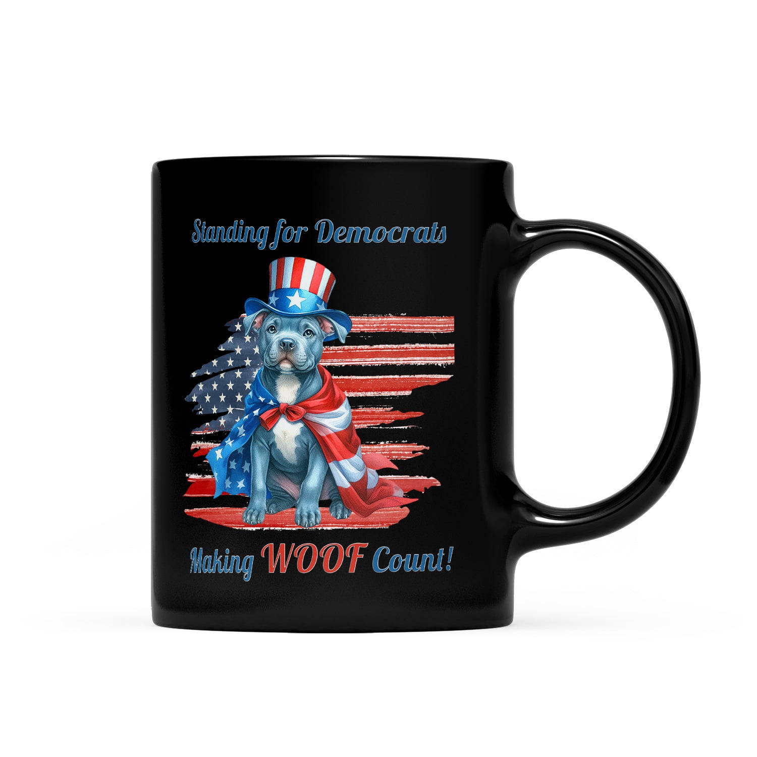 Democratic Pitbull Making Woof Count Election 2024 Mug Terrier Dog ...