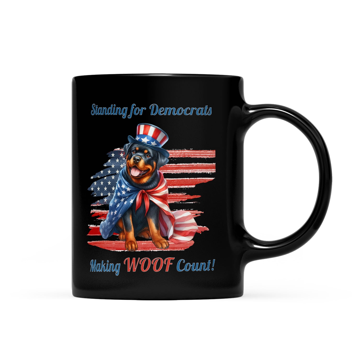 Democratic Rottweiler Making Woof Count Election 2024 Mug Rottie Dog ...