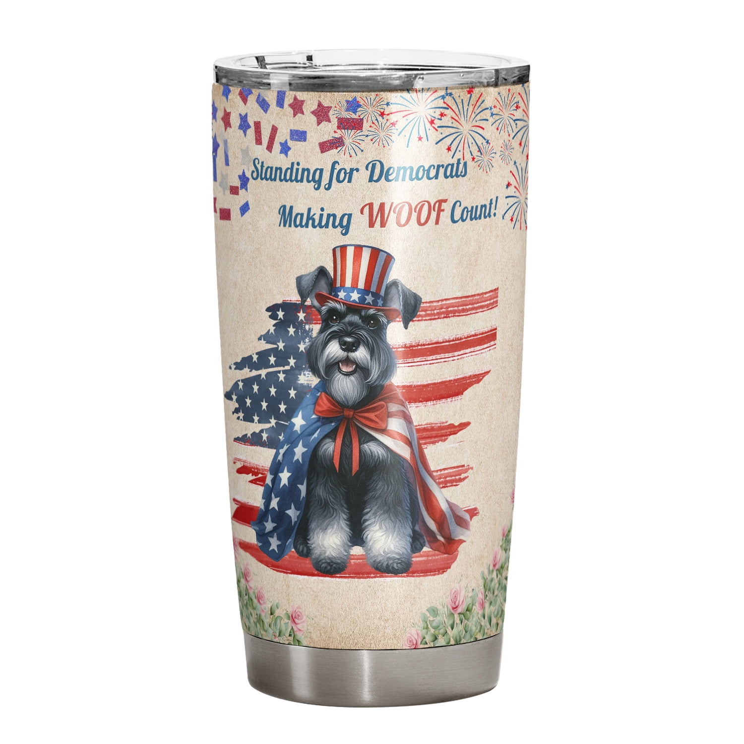 Democratic Schnauzer Making Woof Count Election 2024 20oz Stainless ...