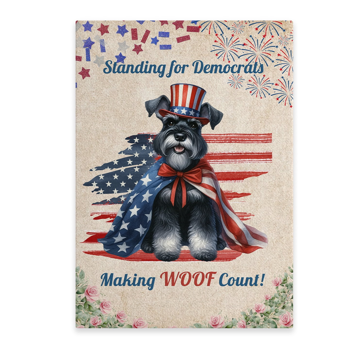 Democratic Schnauzer Making Woof Count Election 2024 Vertical Matte ...