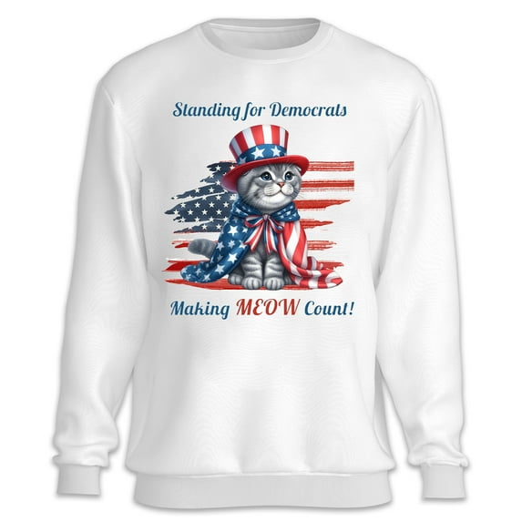 Democratic Scottish Fold Cat Making Meow Count Election 2024 Sweatshirt ...