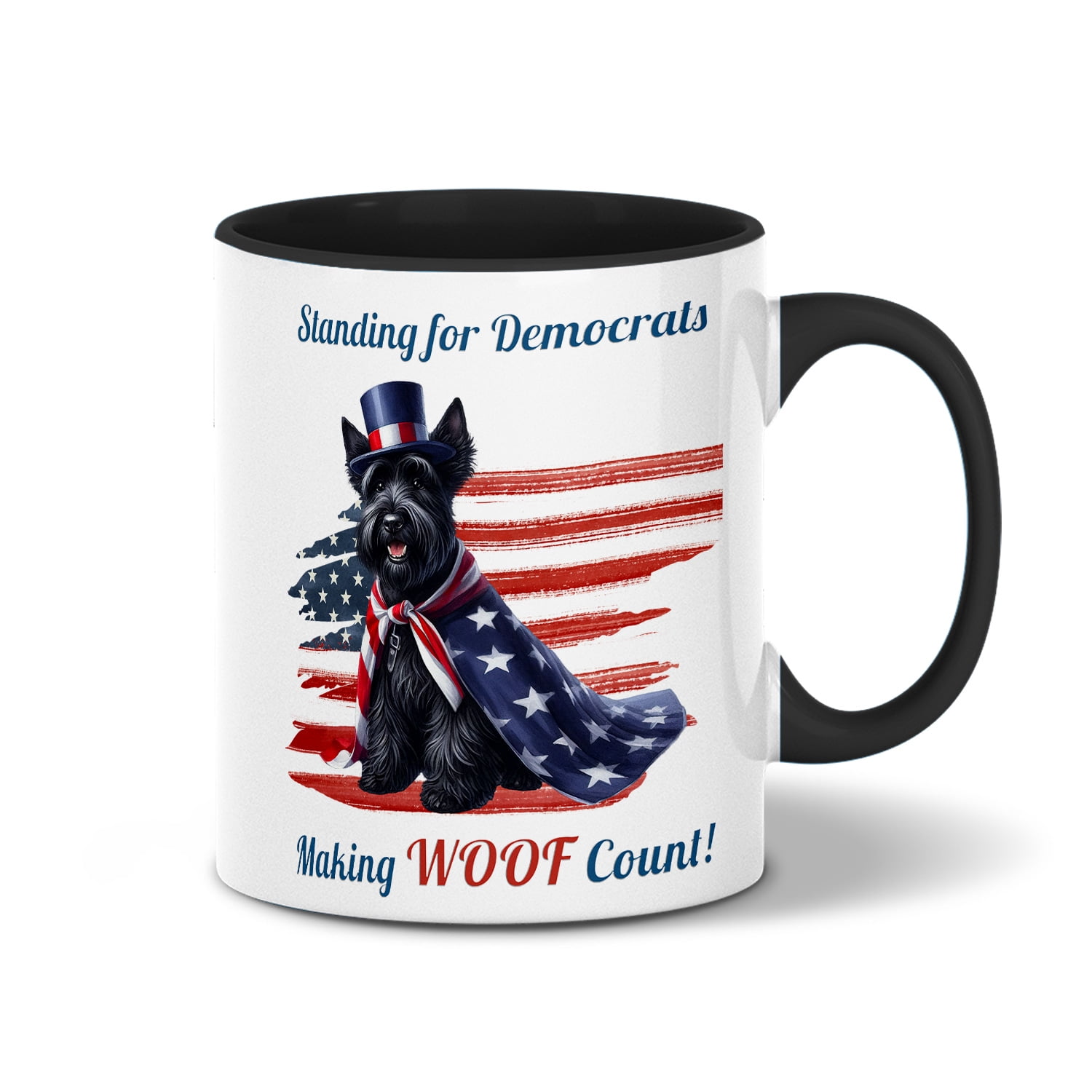 Democratic Scottish Terrier Making Woof Count Election 2024 11oz Accent ...