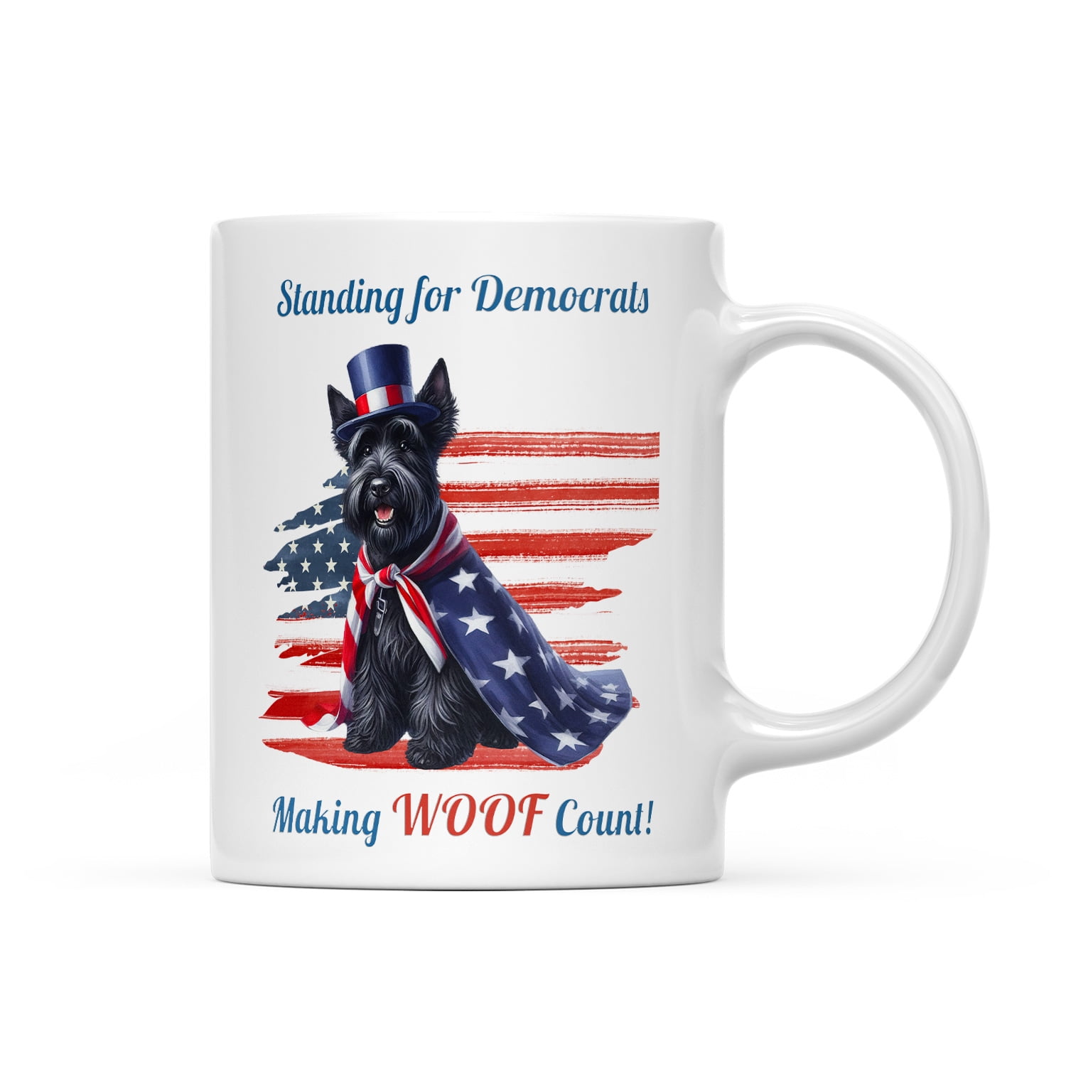 Democratic Scottish Terrier Making Woof Count Election 2024 Mug Scottie ...