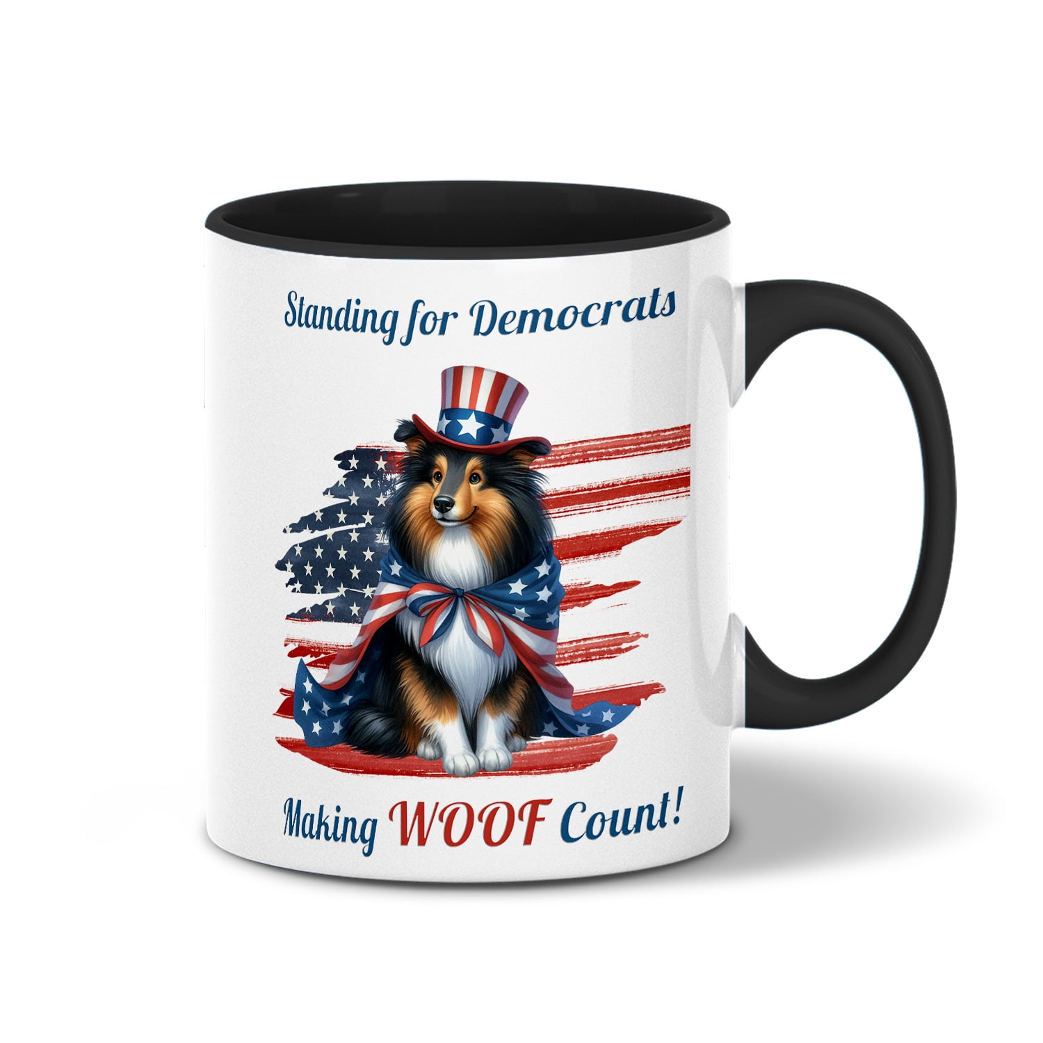 Democratic Shetland Sheepdog Making Woof Count Election 2024 11oz ...