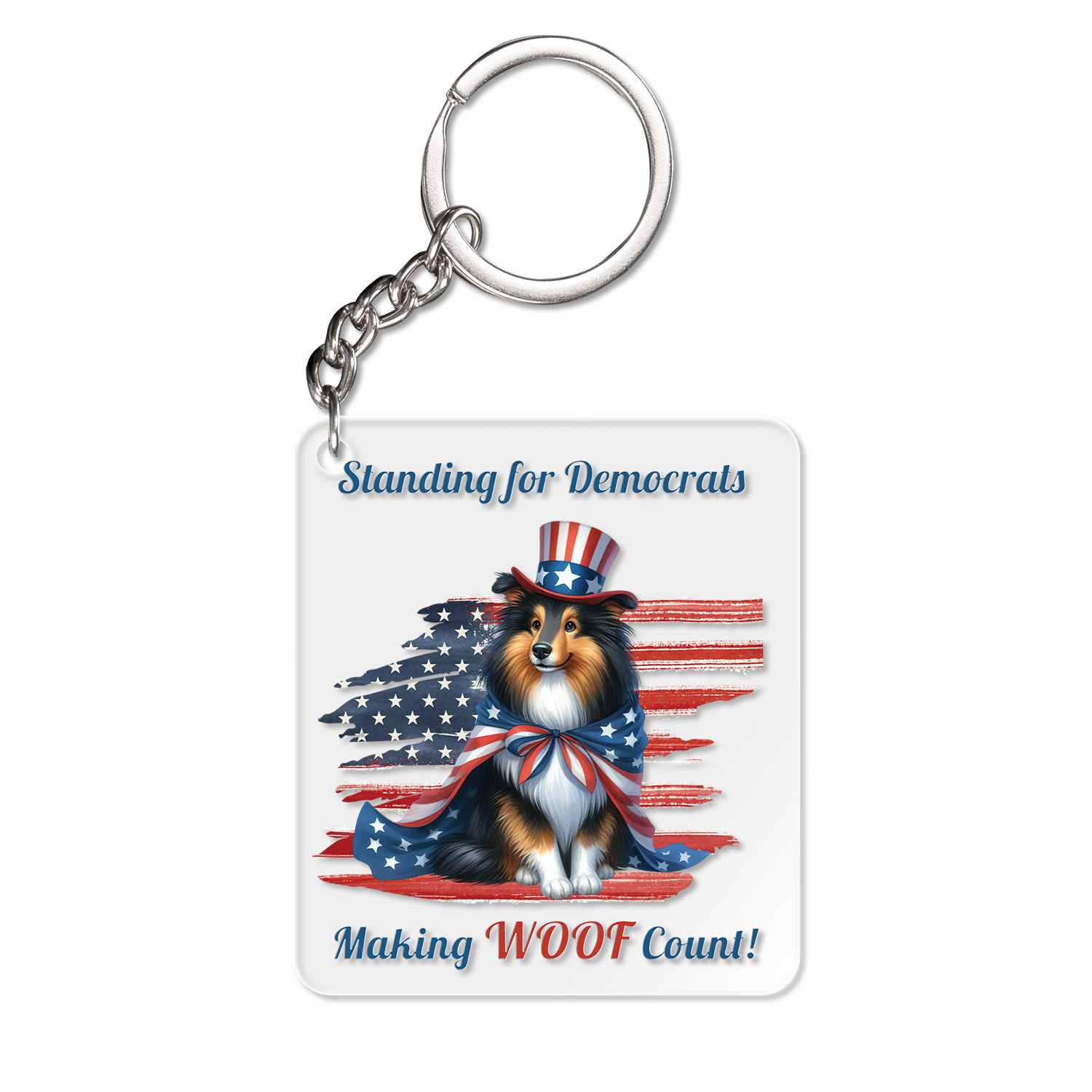 Democratic Shetland Sheepdog Making Woof Count Election 2024 Acrylic ...
