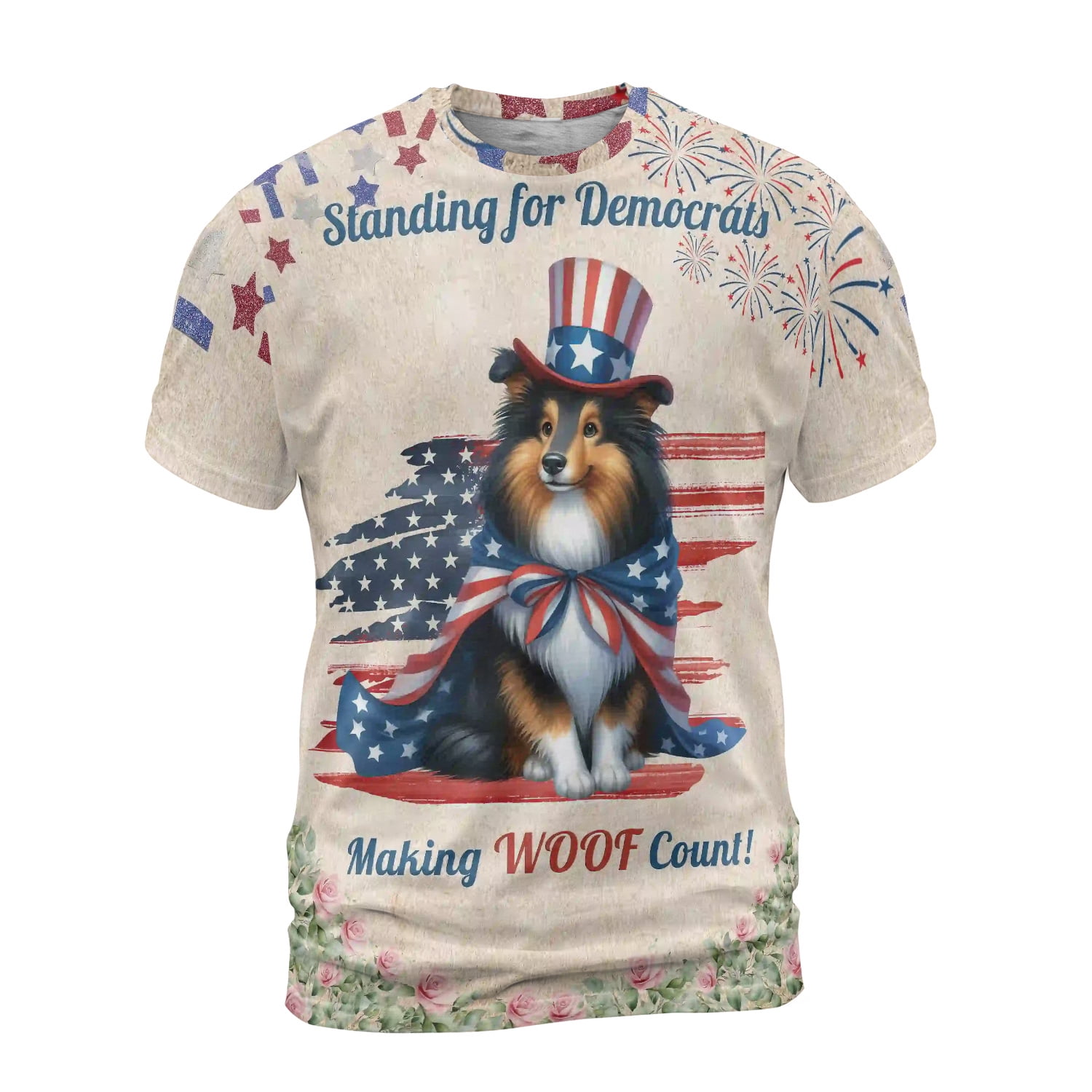 Democratic Shetland Sheepdog Making Woof Count Election 2024 All Over ...
