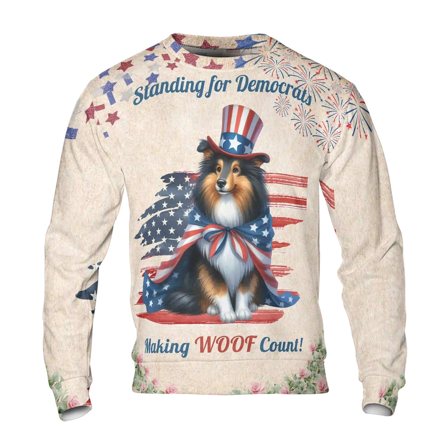 Democratic Shetland Sheepdog Making Woof Count Election 2024 All Over ...