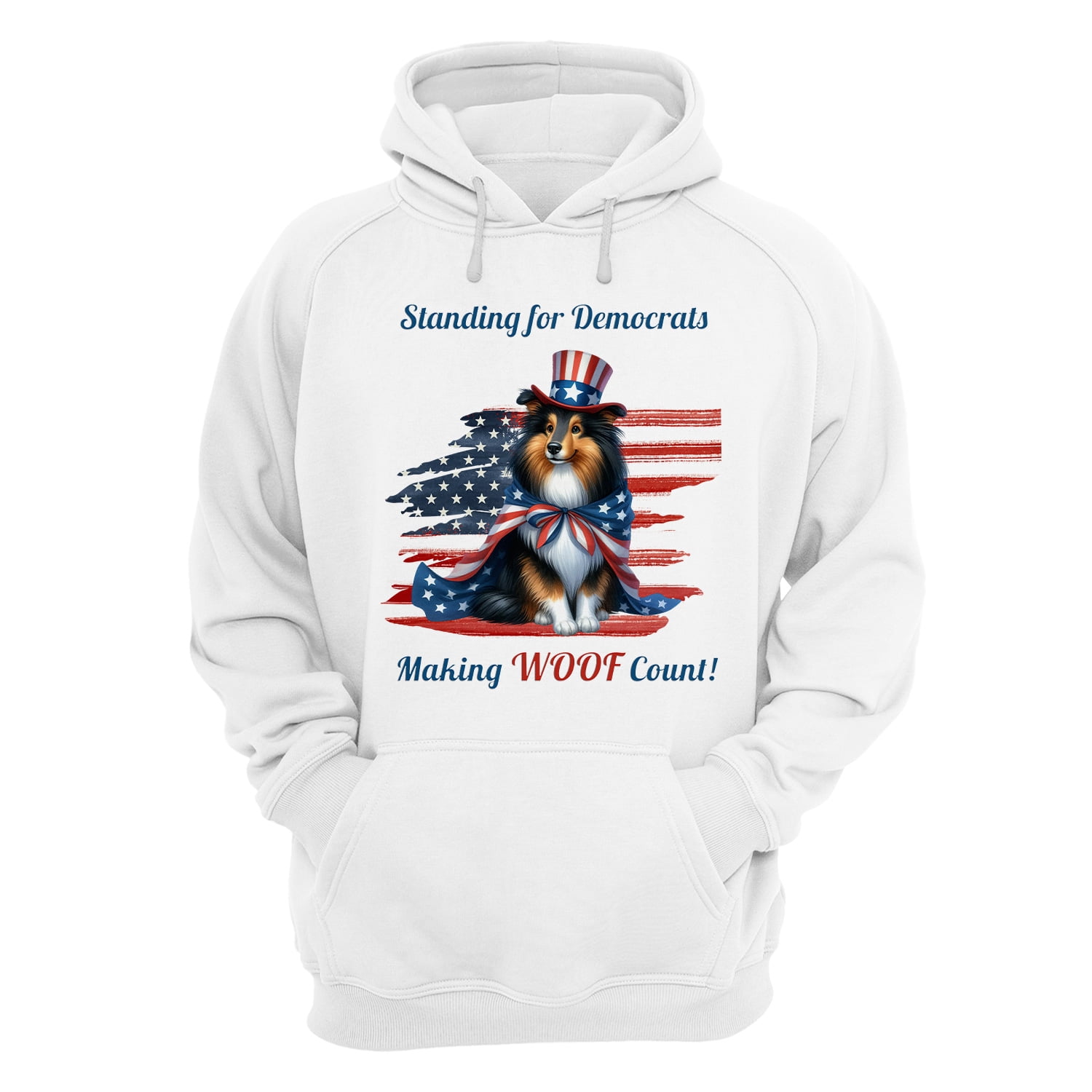 Democratic Shetland Sheepdog Making Woof Count Election 2024 Hoodie ...