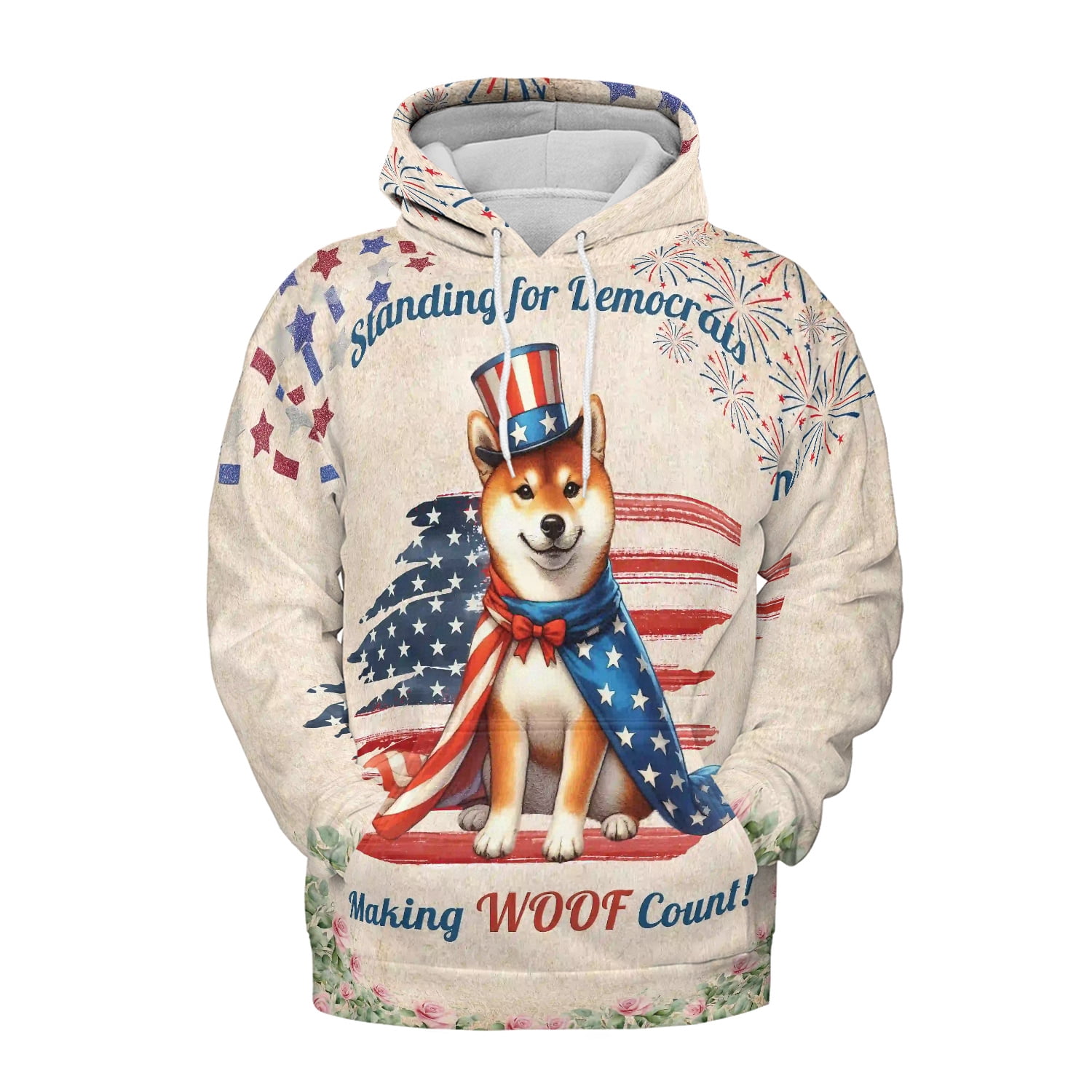 Democratic Shiba Inu Making Woof Count Election 2024 All Over Print 3D ...